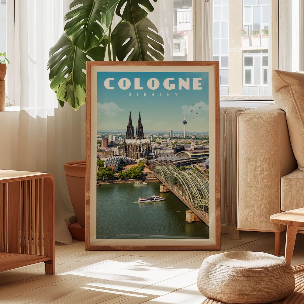 Cologne Vintage Poster Cologne Travel Print Germany Travel Wall Decor ...
