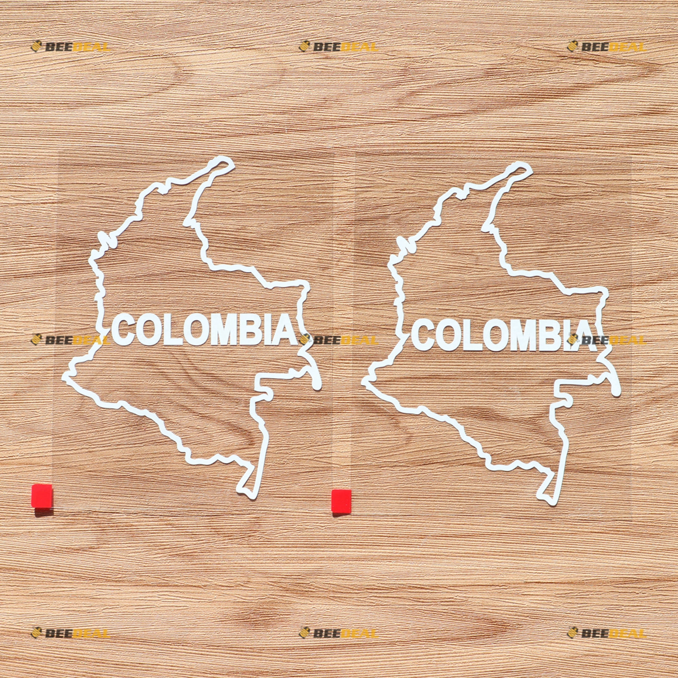 Colombia Colombian Country Map Outline Vinyl Decal Sticker - 2 Pack ...