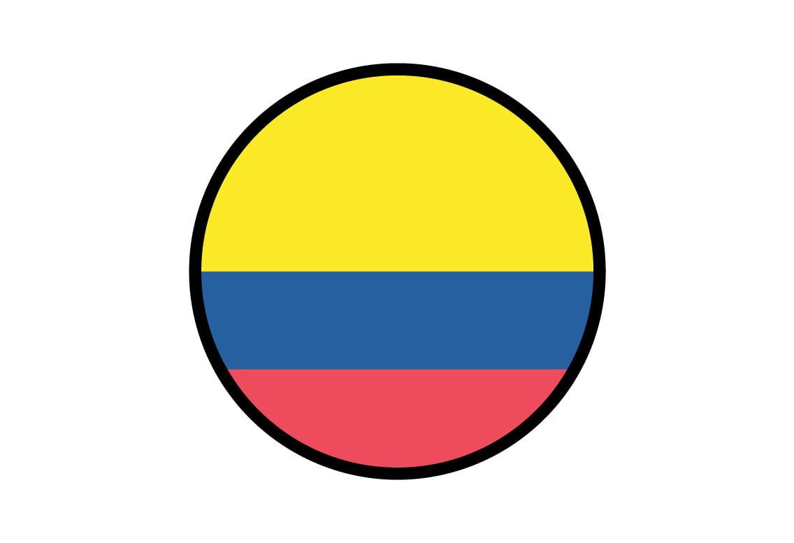 Colombia Flag Circle Sticker Decal 4 inches - 4 inch - Walmart.com