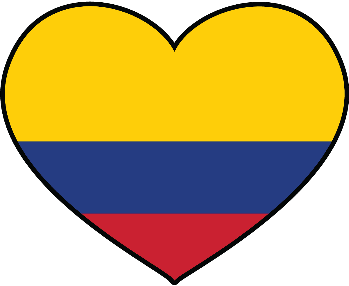 Colombia Flag Heart Sticker Decal / Republic of Colombia / Libertad y ...