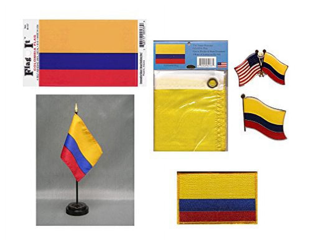 Colombia Heritage Flag Pack - Includes a Colombian 3x5' Flag, Vinyl ...