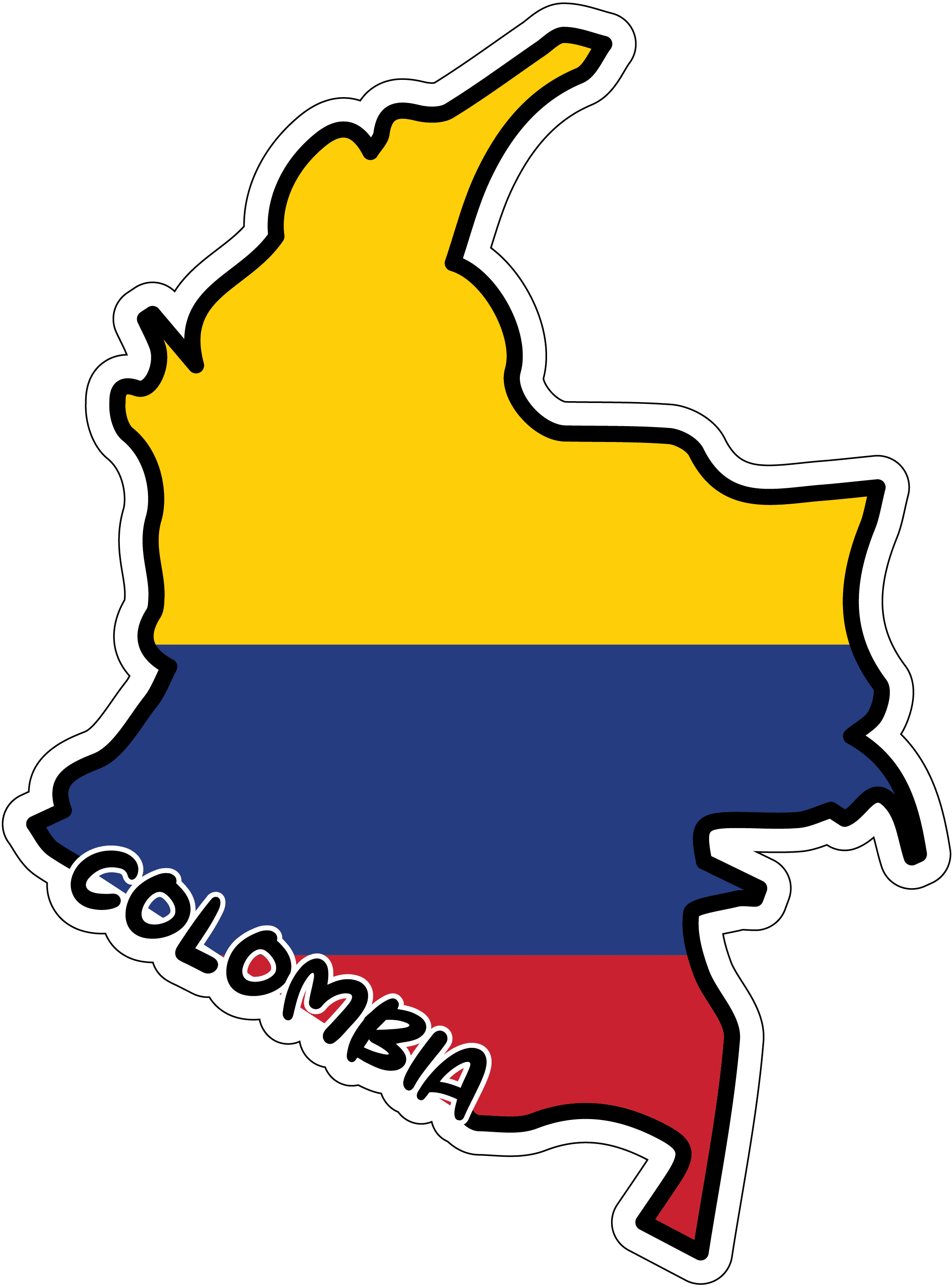 Colombia Map Flag Sticker Decal / Republic of Colombia / Libertad y ...