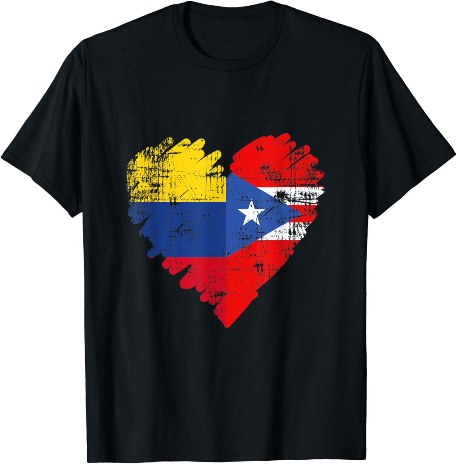 Colombia Puerto Rico T-Shirt Flag Heart Colombian Rican - Walmart.com