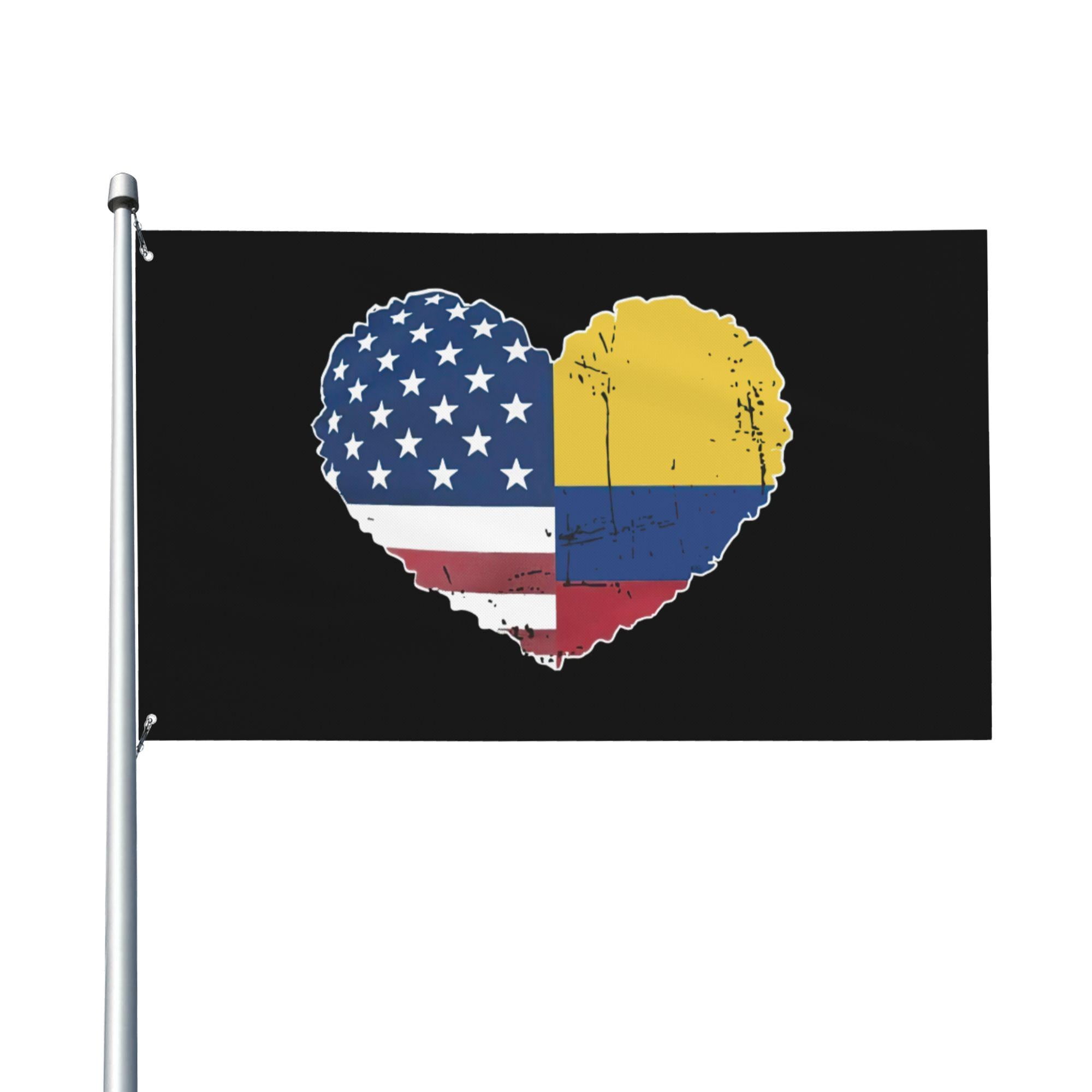 Colombia USA Heart Flag Outdoor Decorative Flag Garden Flag Landscape ...