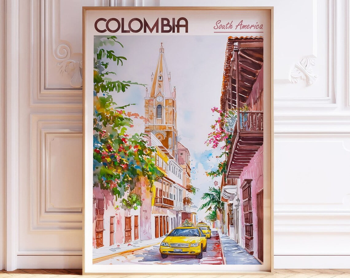 Colombia Watercolor Poster - World Cities Wall Art - South America ...