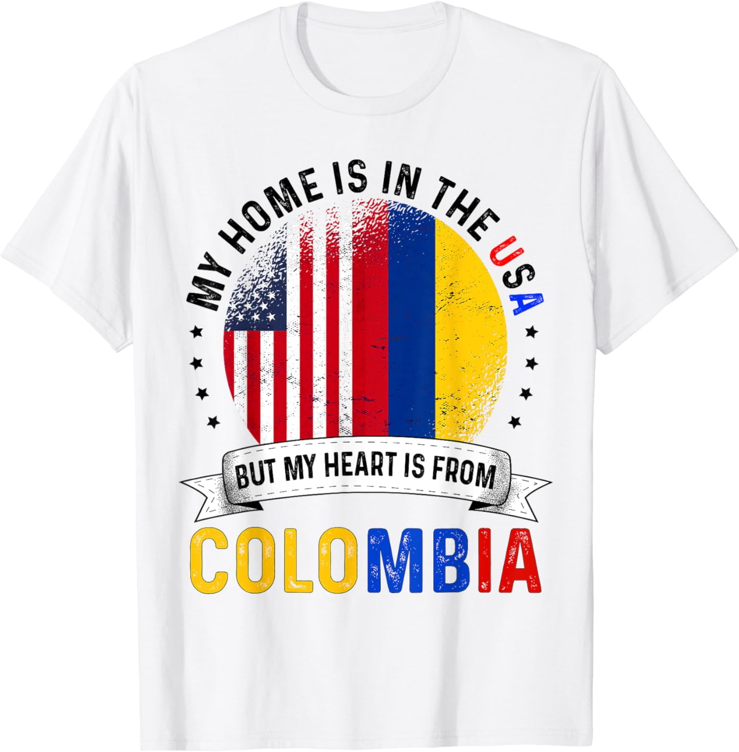 Colombian American Patriot Heart is from Colombia Flag T-Shirt ...