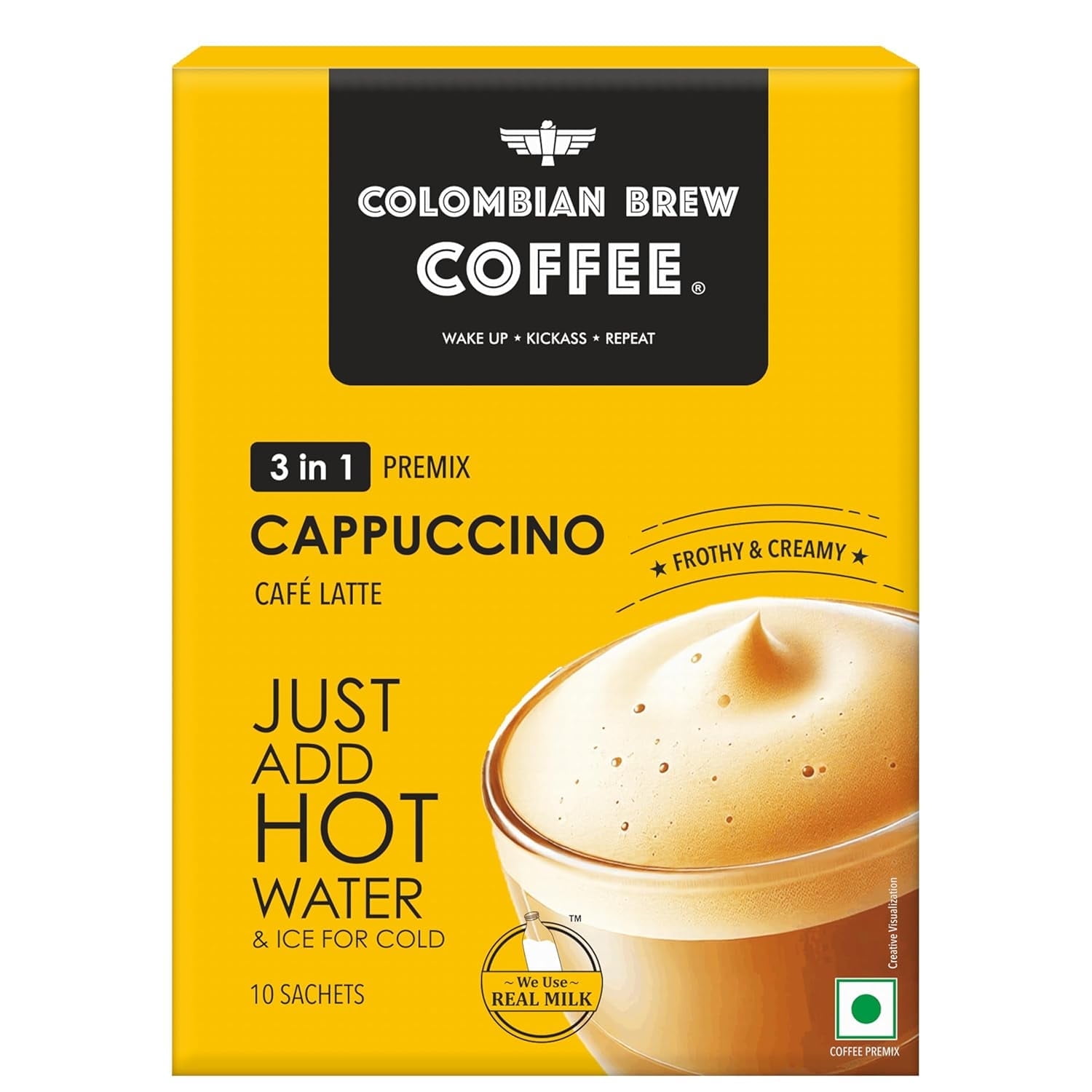 Colombian Brew 3 in 1 Cappuccino Café Latte, Instant Coffee Powder ...