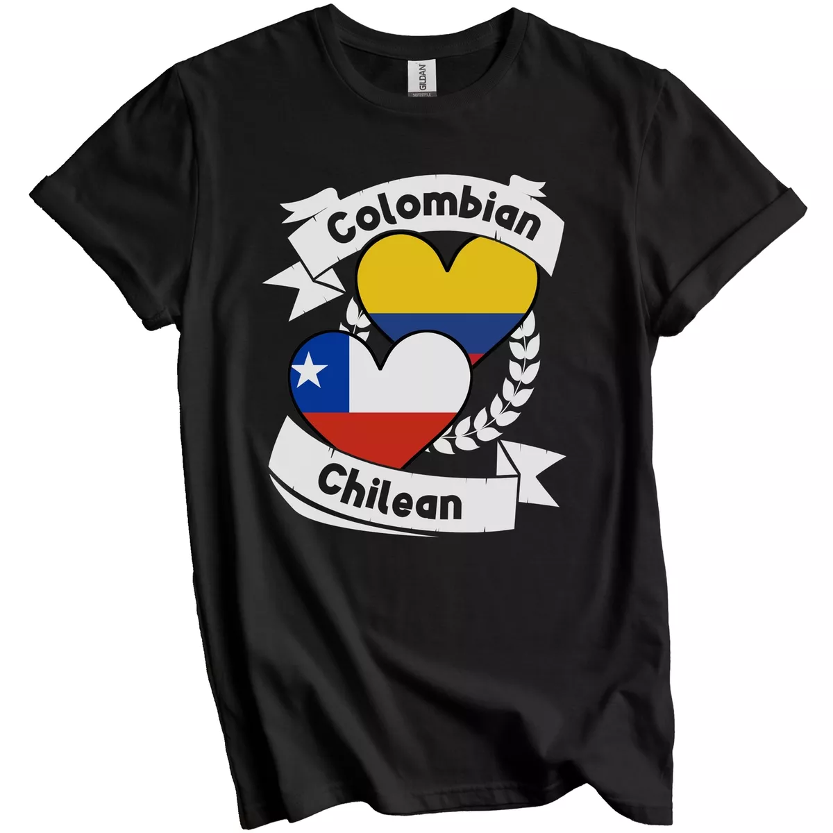 Colombian Chilean Heart Flags Colombia Chile T-Shirt Gift for Men Women ...