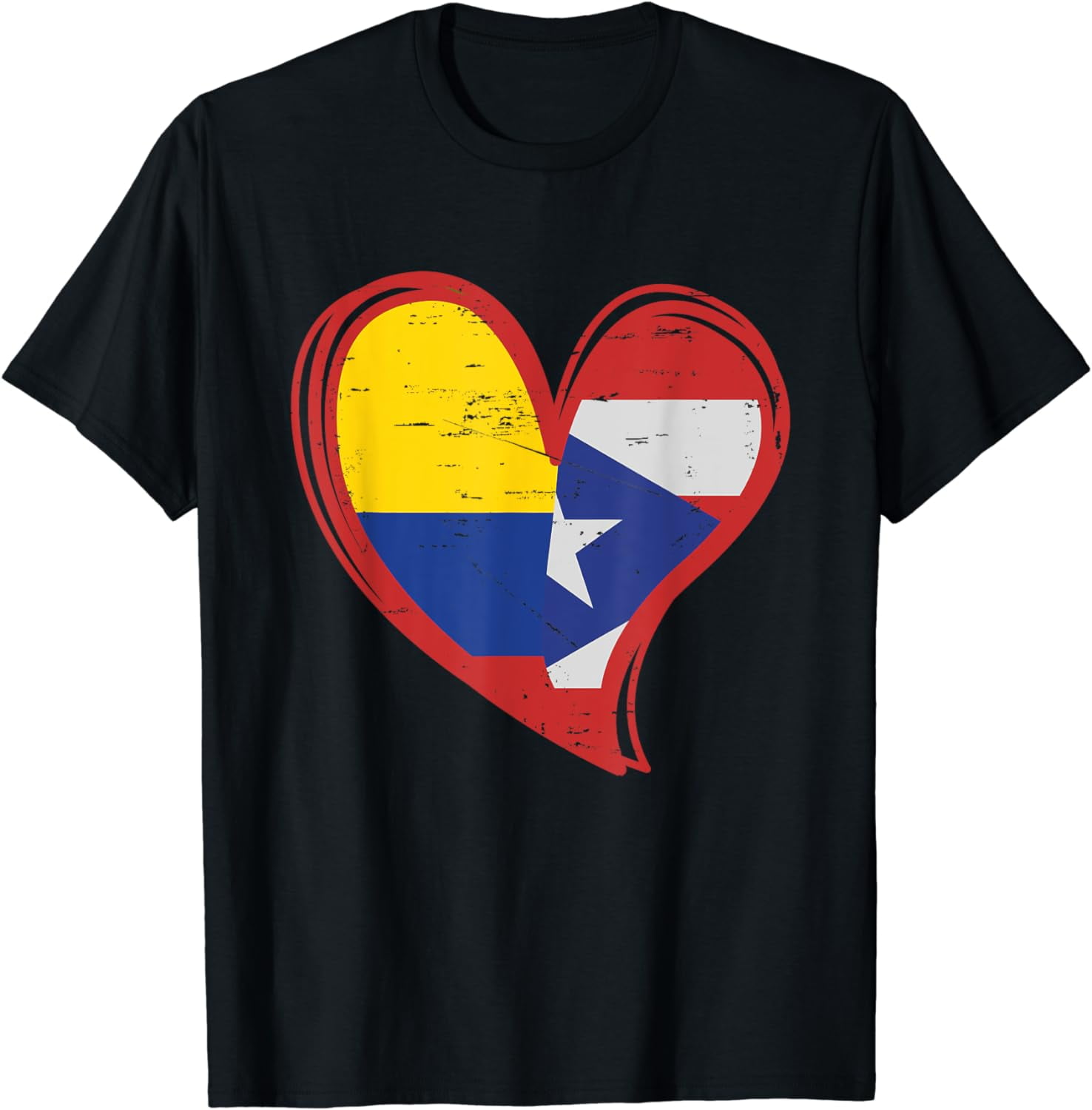 Colombian Puerto Rican Flag graphic Vintage PR Colombia Tee T-Shirt ...
