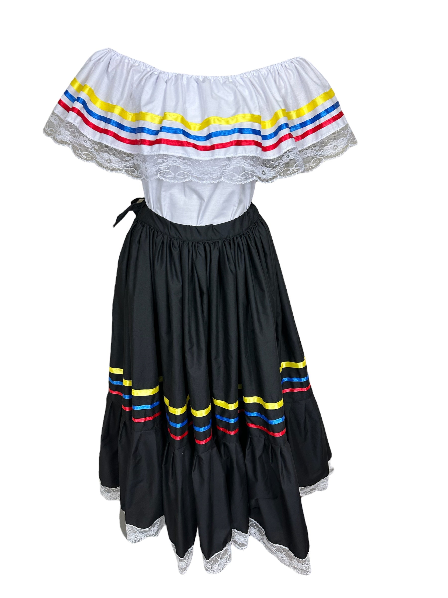 Colombian Traditional Dress Campesina Style-L / Black - Walmart.com