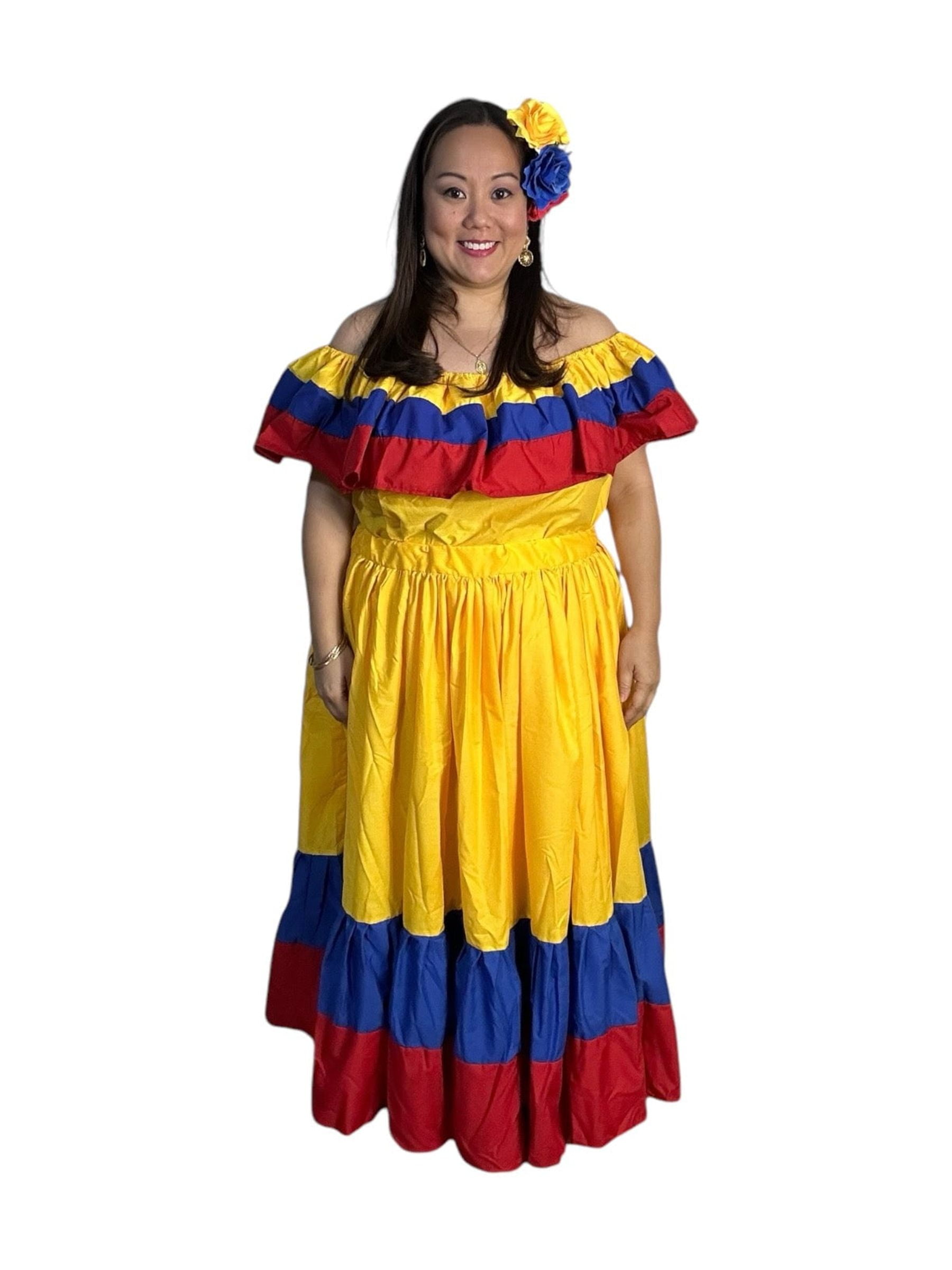 Colombian and Venezuelan Dress with Yellow Blouse - Length 36 ...