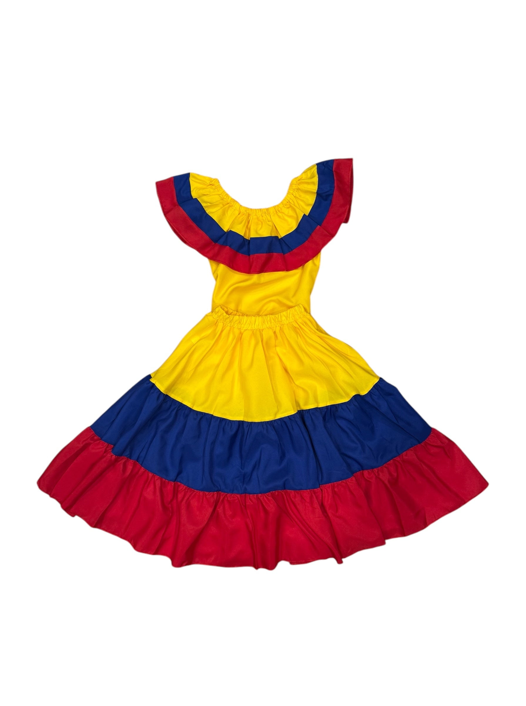 Colombian Traditional Tri-color Dress for Girls - Walmart.com