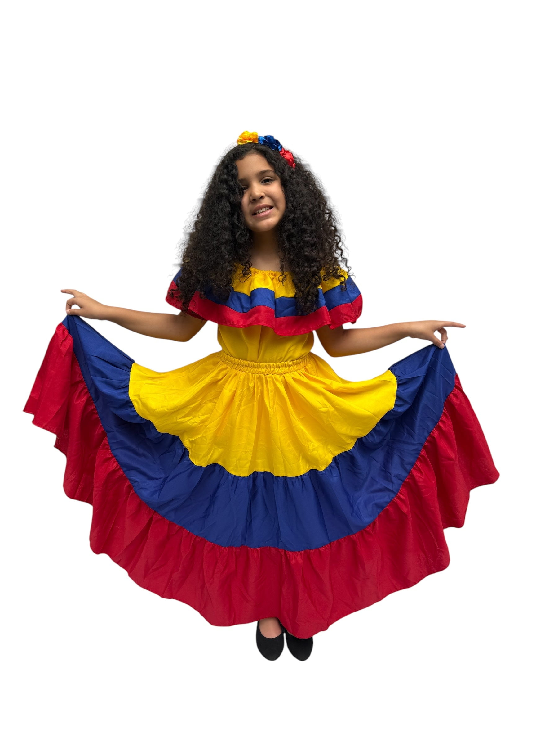 Colombian Traditional Tri-color Dress for Girls - Walmart.com