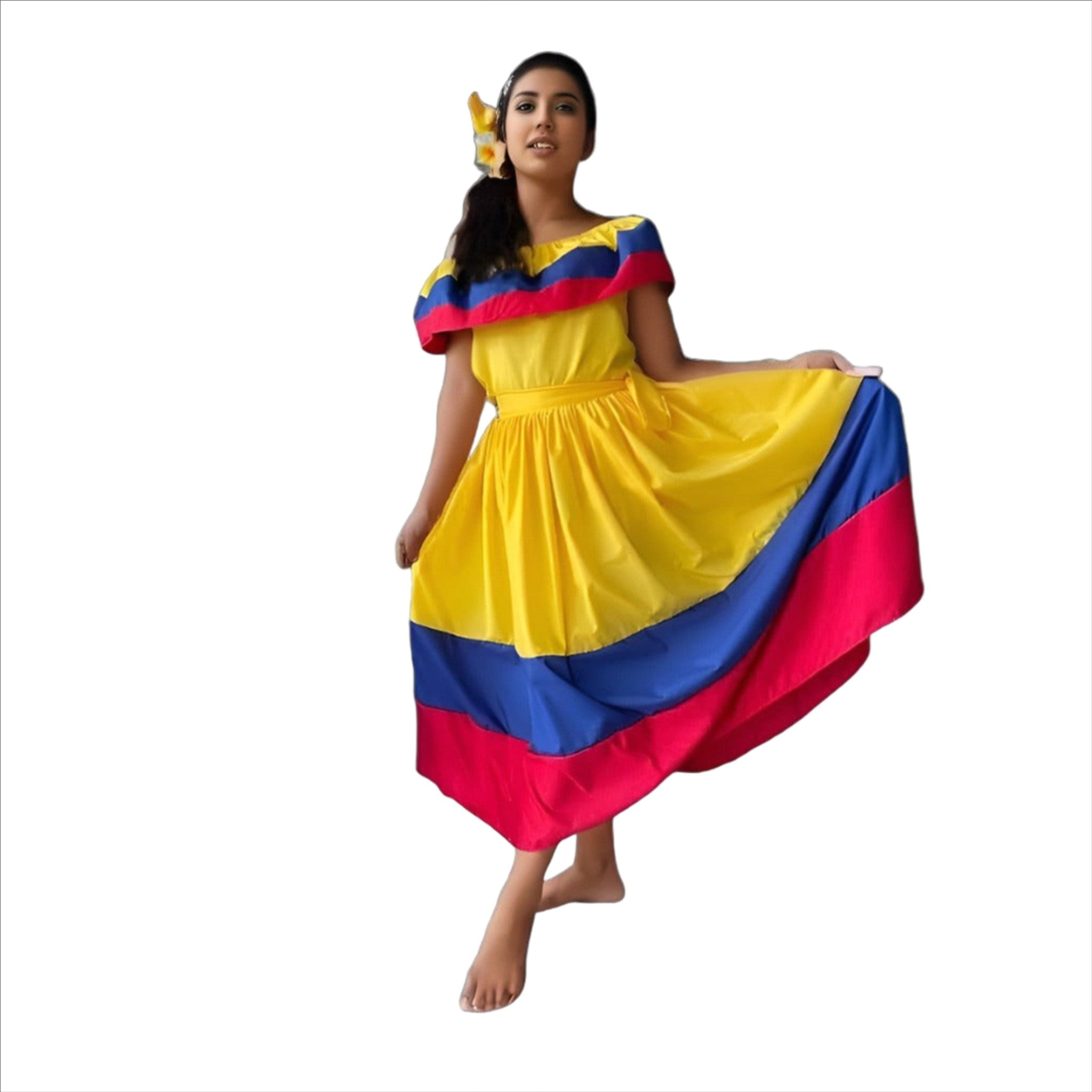 Colombian and Venezuelan Traditional Dress - Casual-XL / Yellow ...