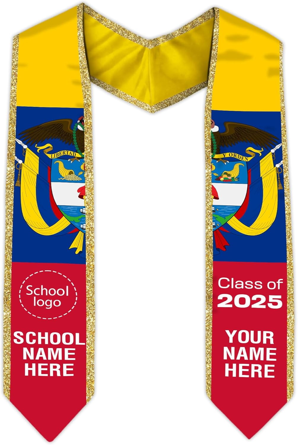 Colombians Graduation Sash, Custom Colombians American Flag Graduation ...