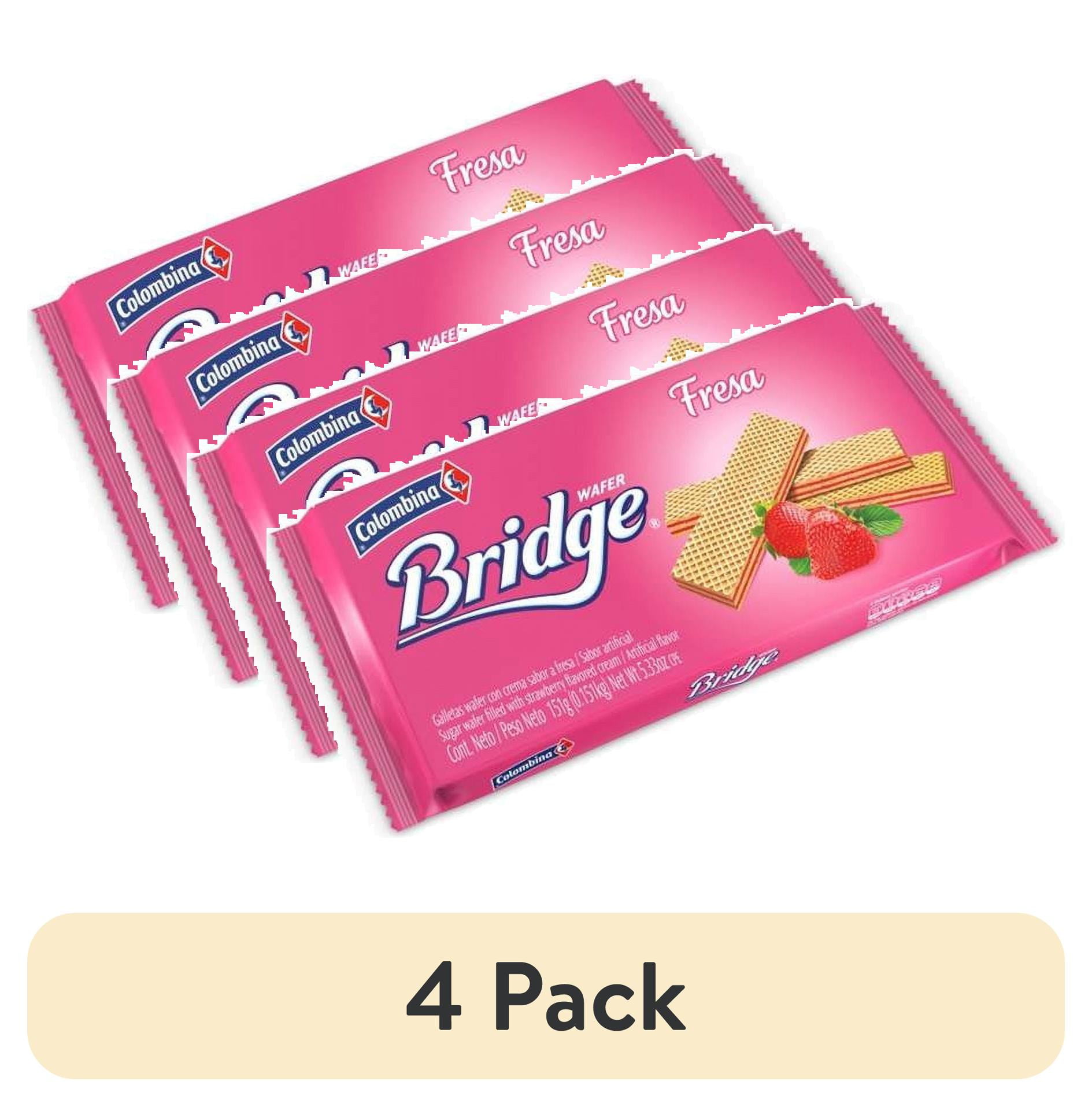 (4 pack) Colombina BRIDGE Sugar Wafer Strawberry - Walmart.com