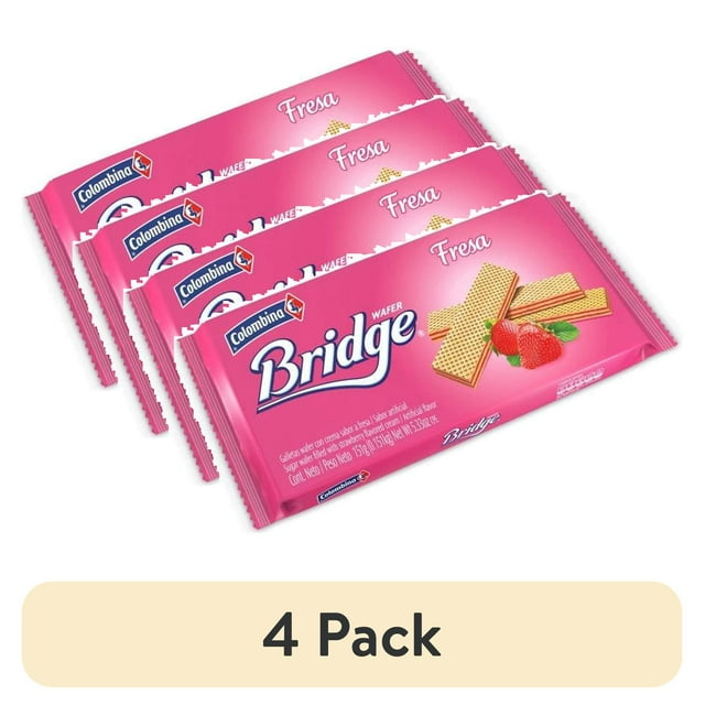 (4 pack) Colombina BRIDGE Sugar Wafer Strawberry - Walmart.com