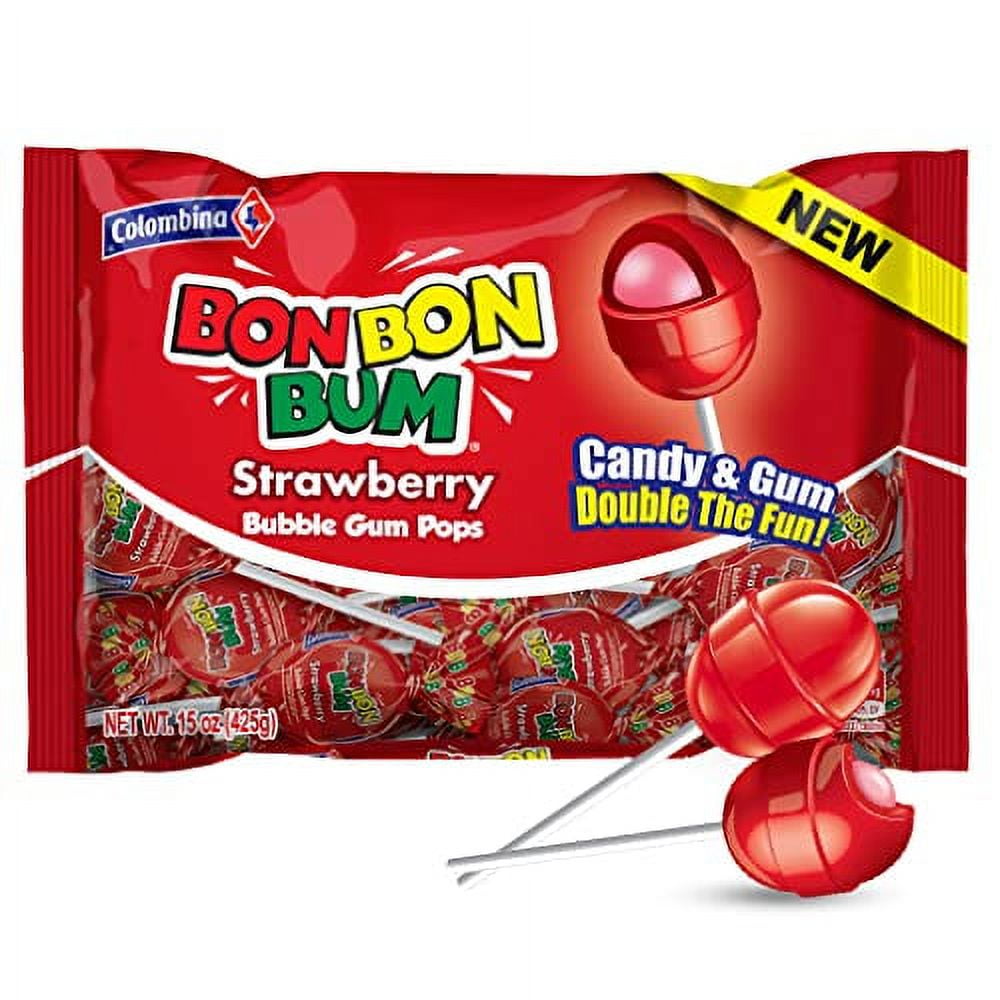 Colombina Bon Bon Bum Lollipops w/Bubble Gum Center - Classic ...
