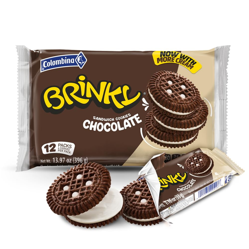 Colombina Brinky Cookies - Crunchy Sandwich Cookies w/ Chocolate Cream ...
