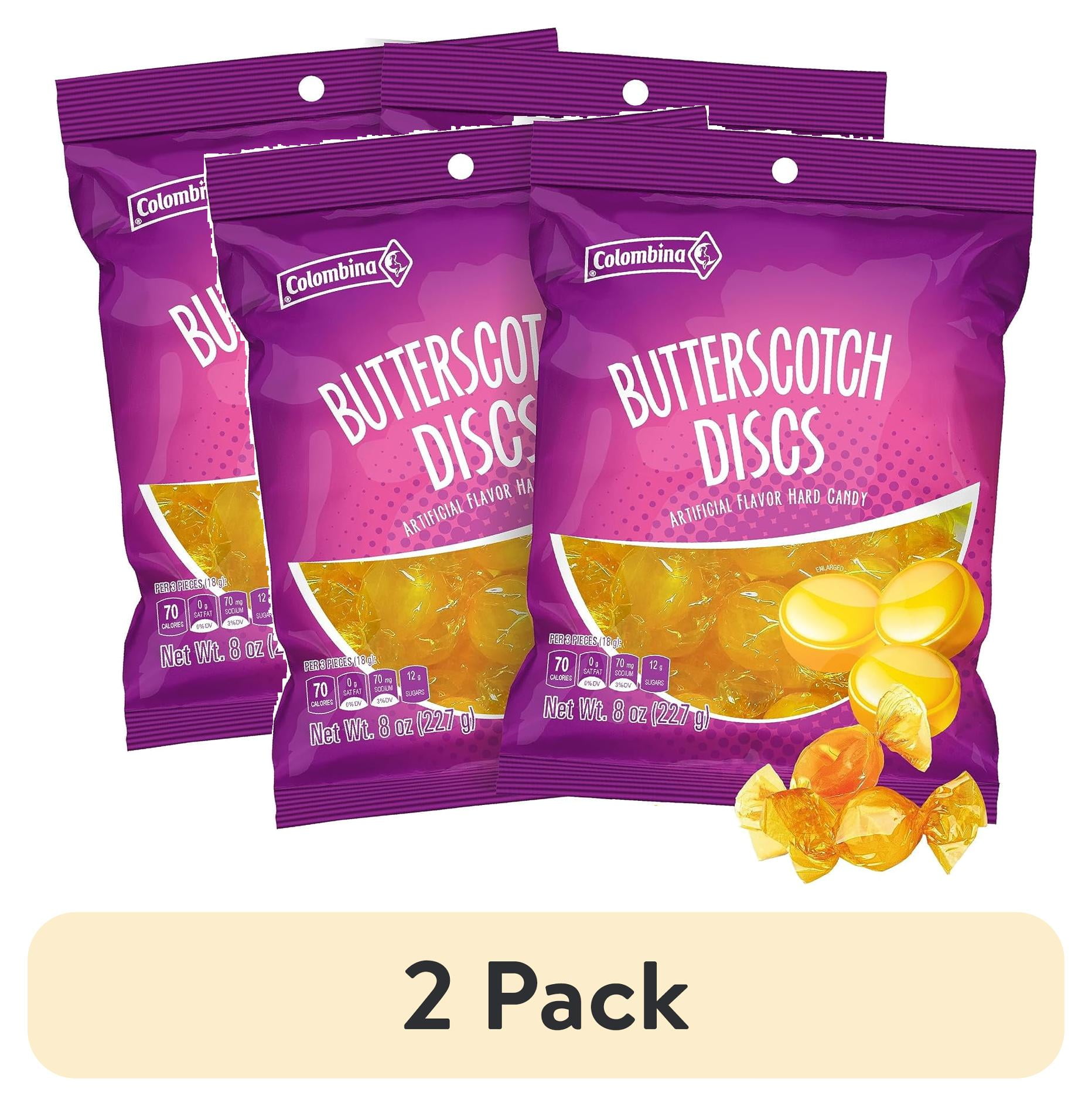 (2 pack) Colombina Butterscotch Buttons Candy 8 oz bags (Pack of 12 ...