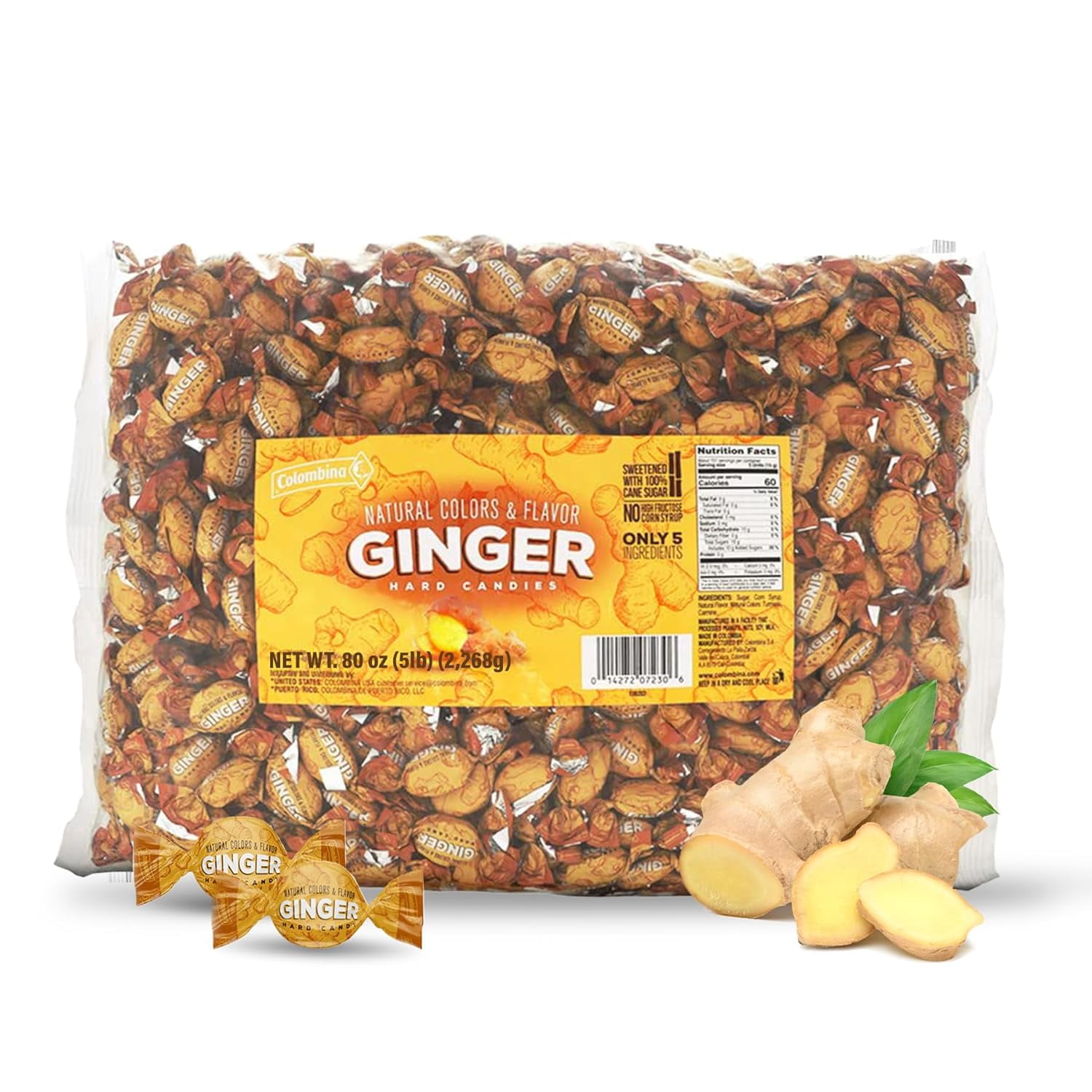 Colombina Ginger Chews for Nausea Relief - Bulk Pack of Gluten-Free ...