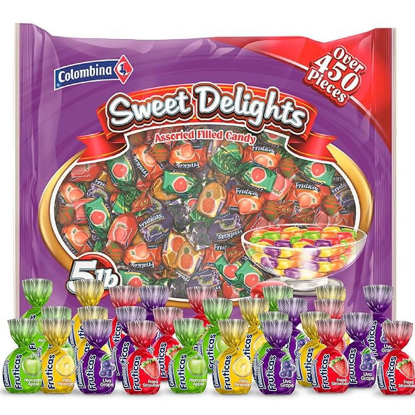 Colombina Sweet Delights Assorted Filled Candy, Rainbow Variety Pack ...