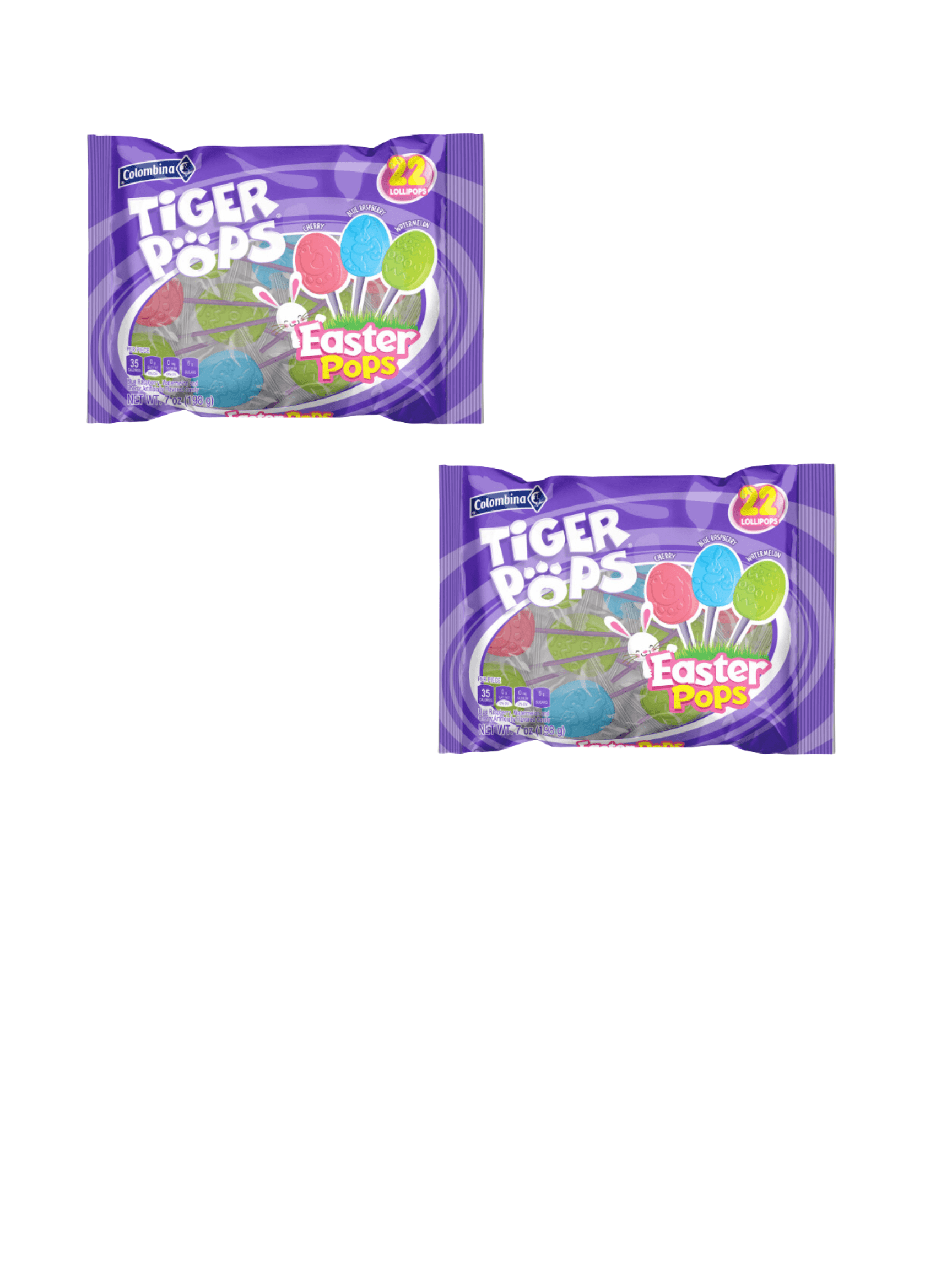 Colombina Tiger Pops Easter Pops - Assorted Cherry, Blue Raspberry, and ...