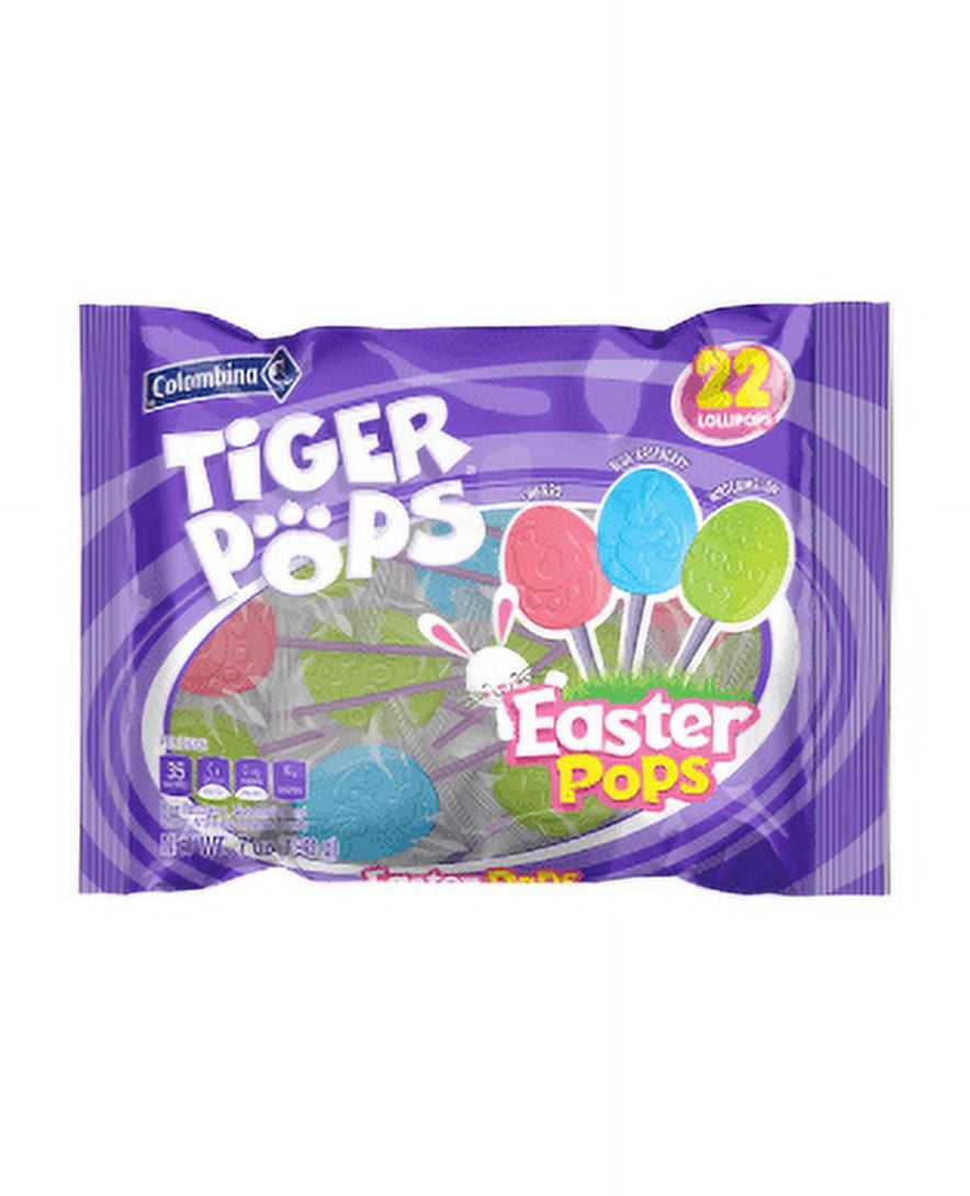 Colombina Tiger Pops Fruit-Flavored Easter Lollipops – 22-Count Bag ...