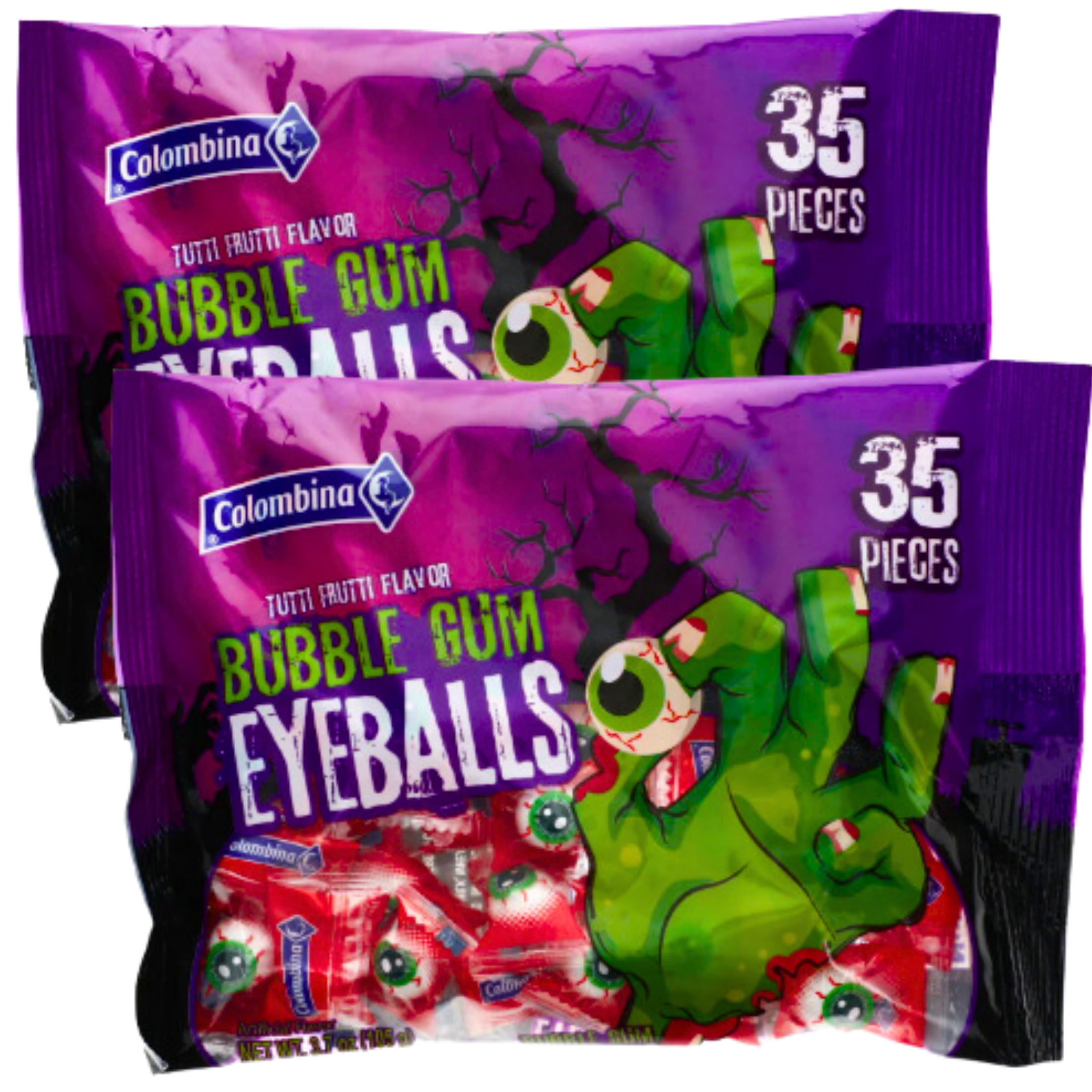 Colombina Tutti Frutti Bloodshot Bubble Gum Eyeballs 3.7Oz Halloween ...