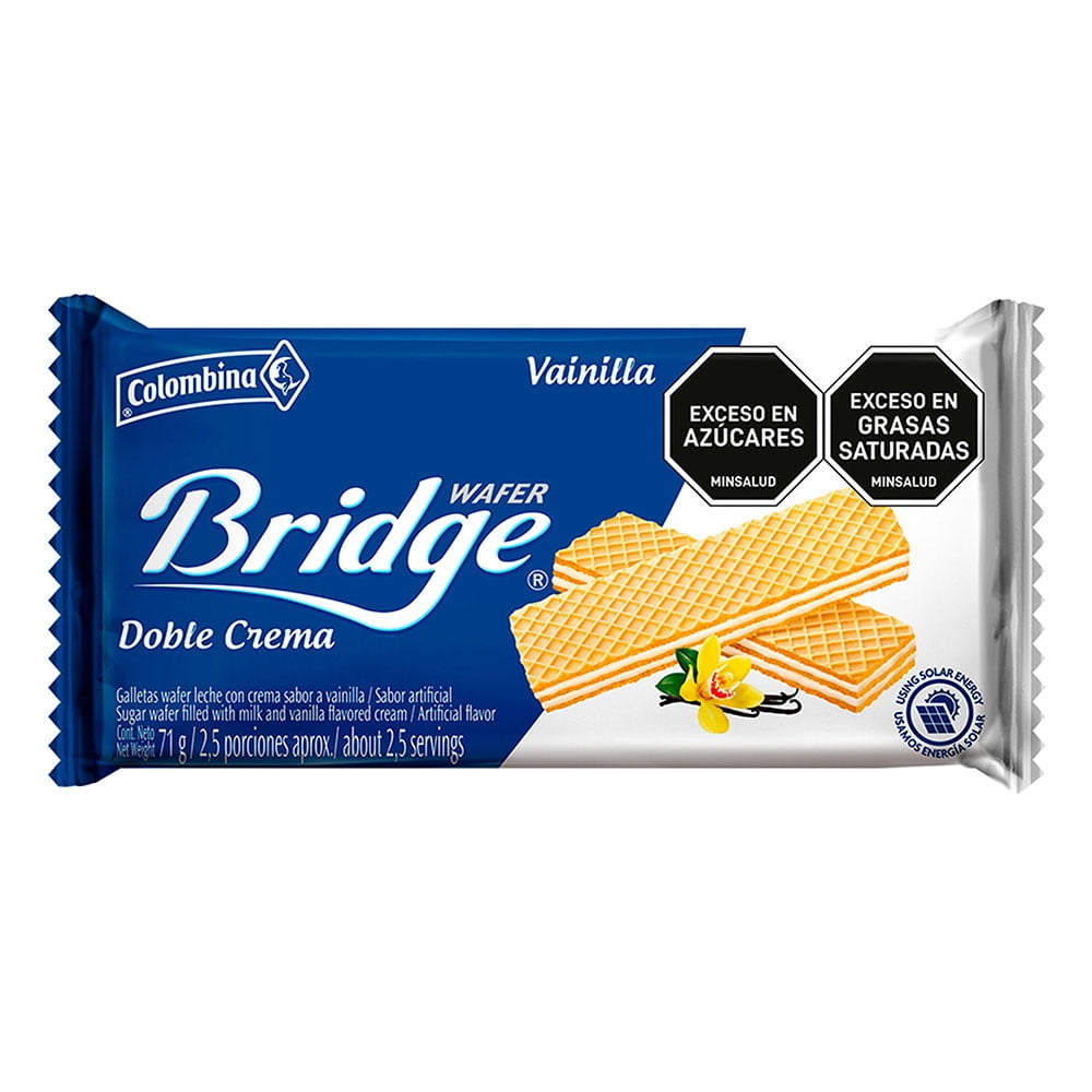 Colombina Vanilla Wafer Bridge Packs - Delicious Vanilla Flavor Cream ...