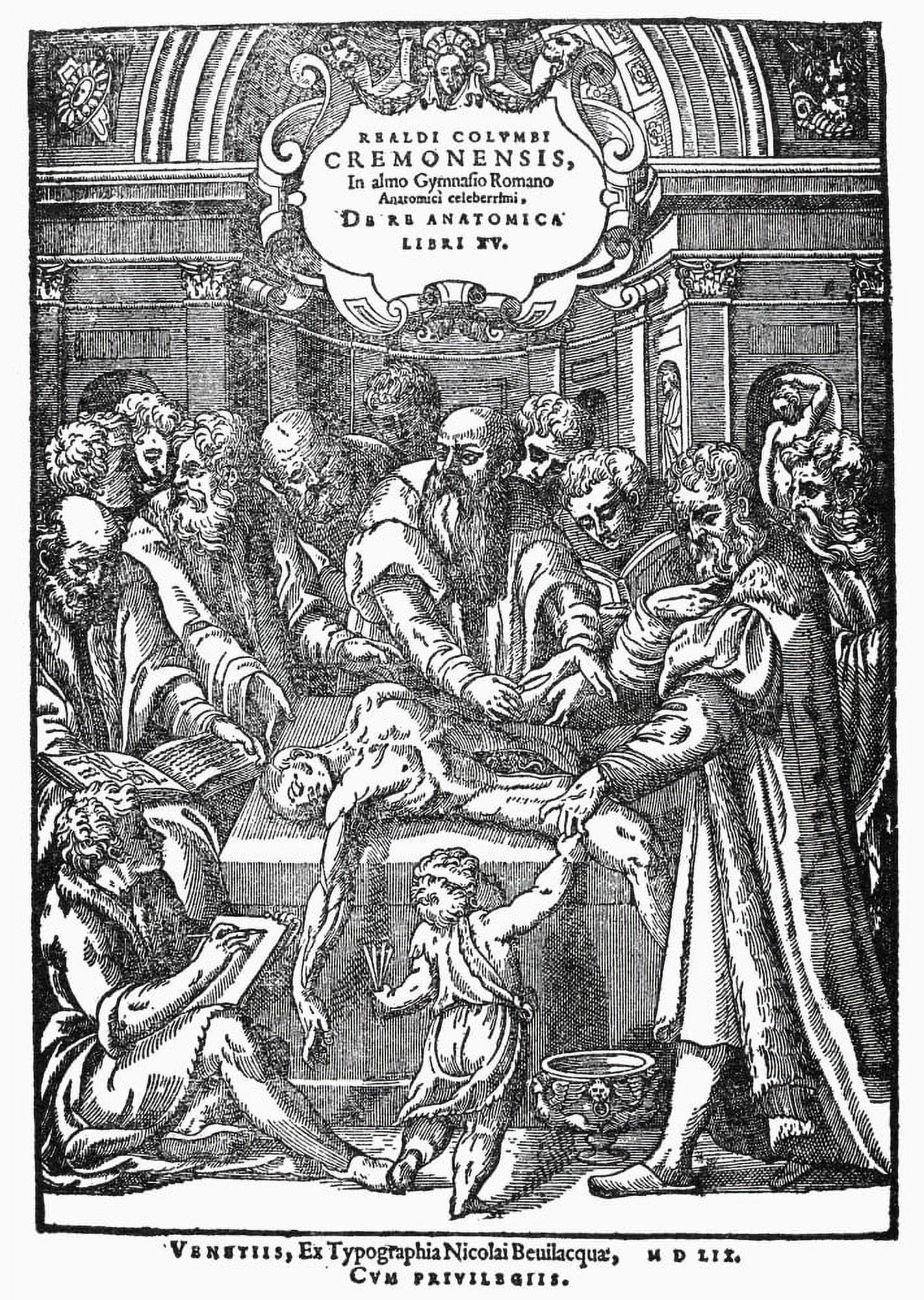 Colombo'S Anatomy, 1559. /Ntitle-Page Of 'De Re Anatomica,' By Matteo ...
