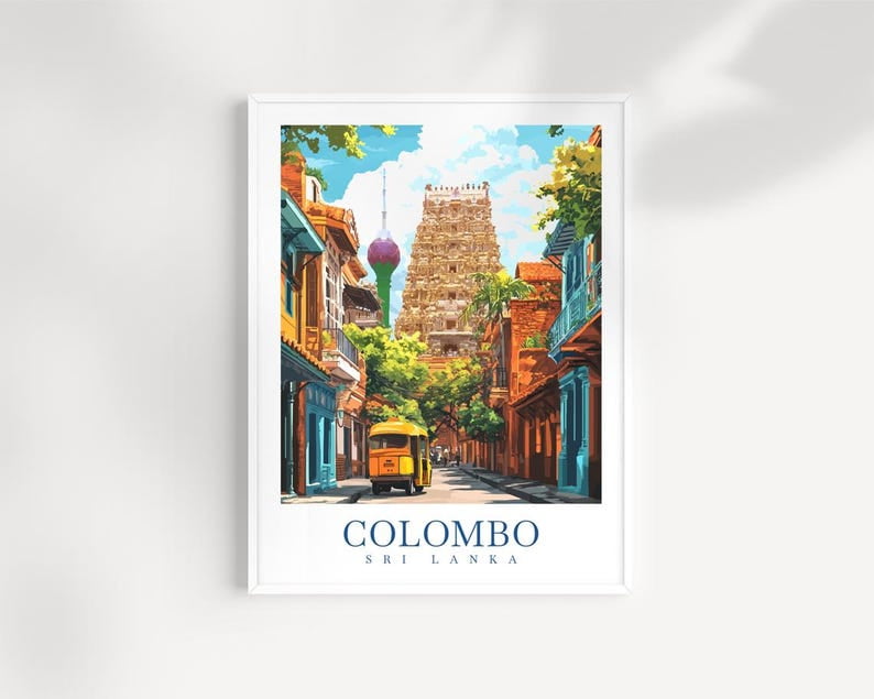Colombo Sri Lanka Travel Print - Cityscape Wall Art, Tropical Landscape ...