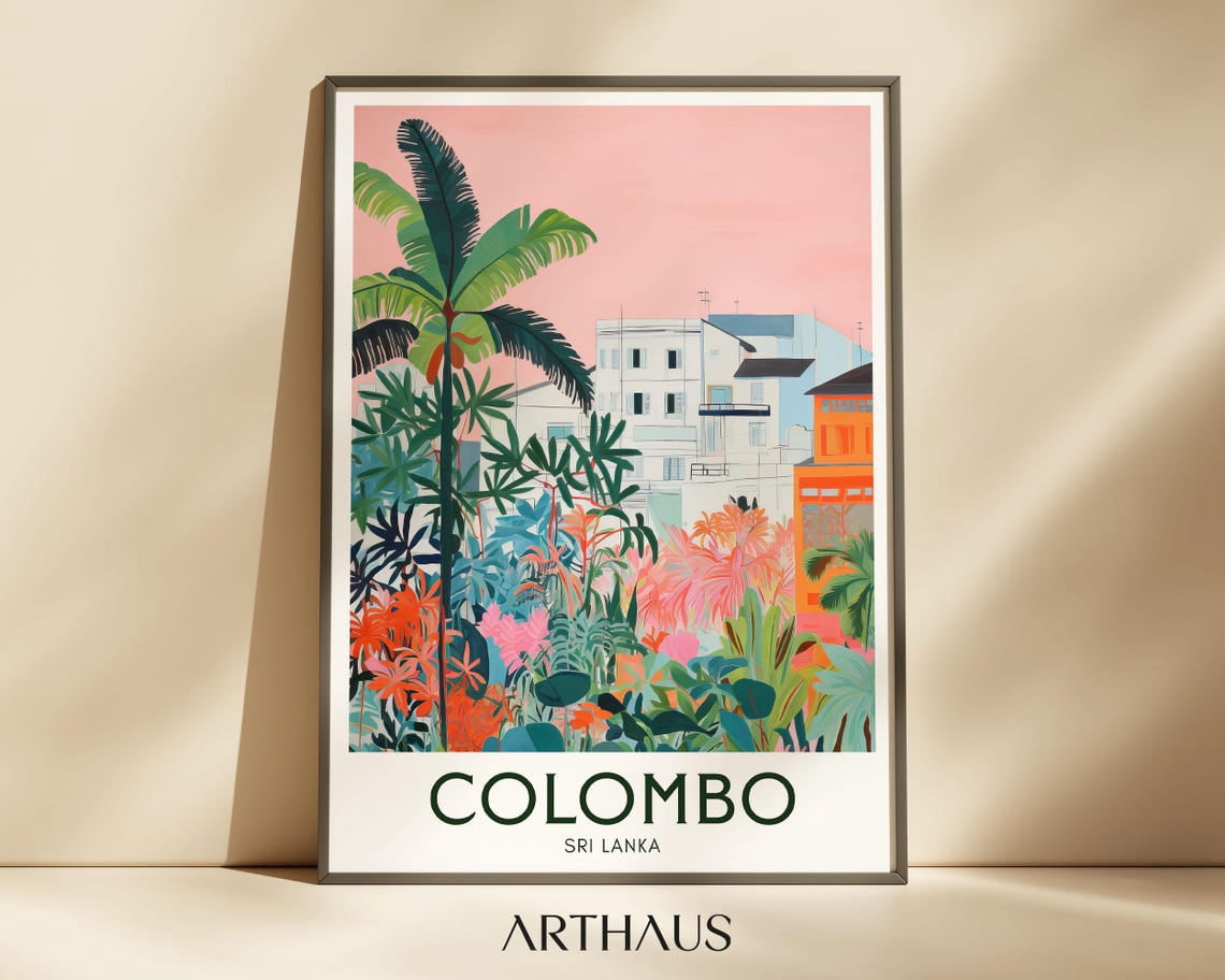 Colombo Travel Poster Sri Lanka Wall Art Asia Travel Gifts Vintage ...