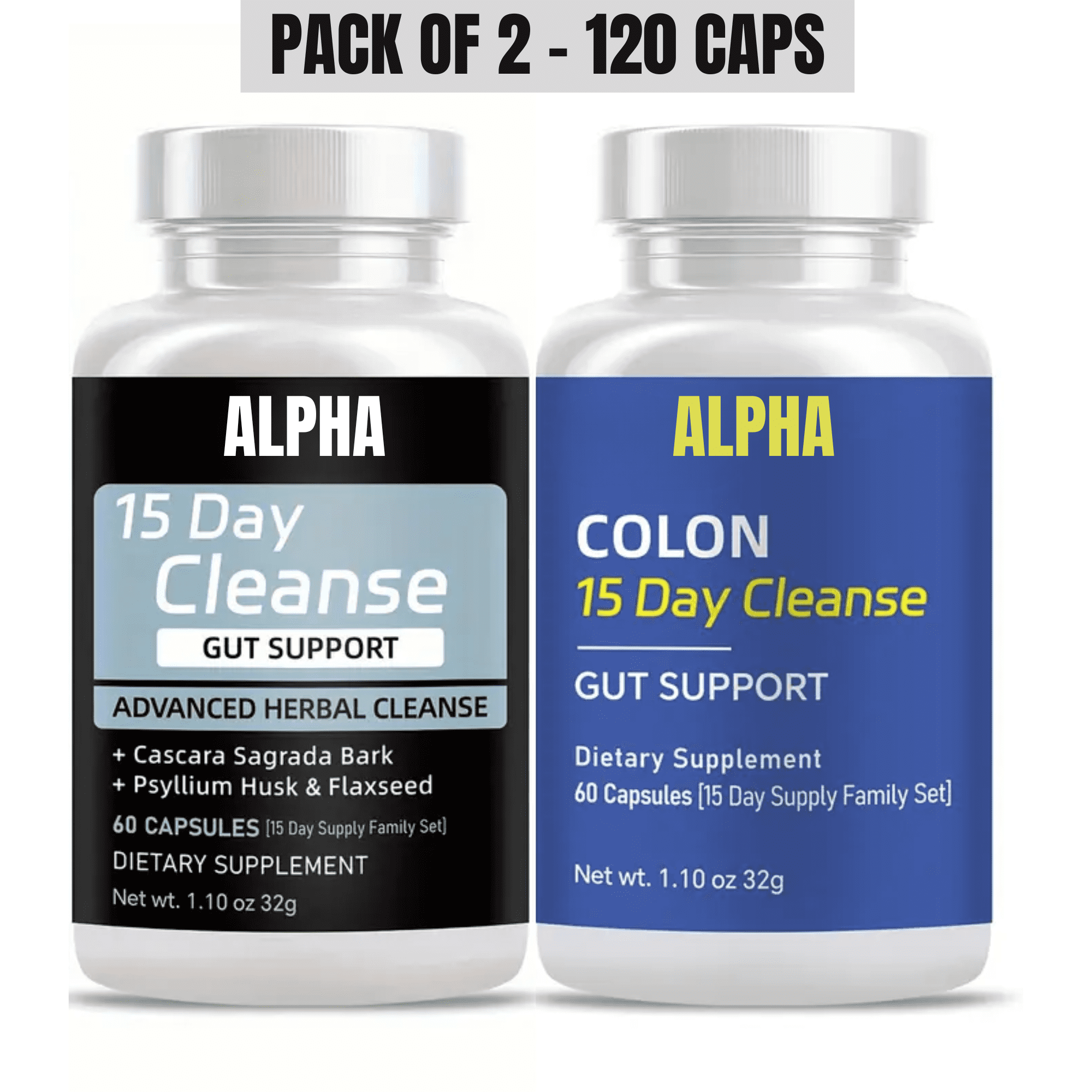 Colon 15 Day Cleanse Pack of 2 – Advanced Gut Support with Cascara ...