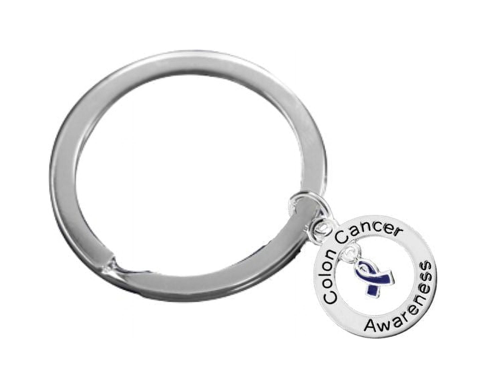 Colon Cancer Awareness Circle Charm Split Style Keychains - Walmart.com