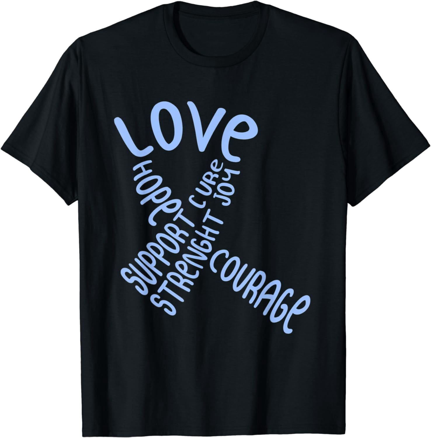 Colon Cancer Awareness Colonoscopy Blue Ribbon Love Support T-Shirt ...