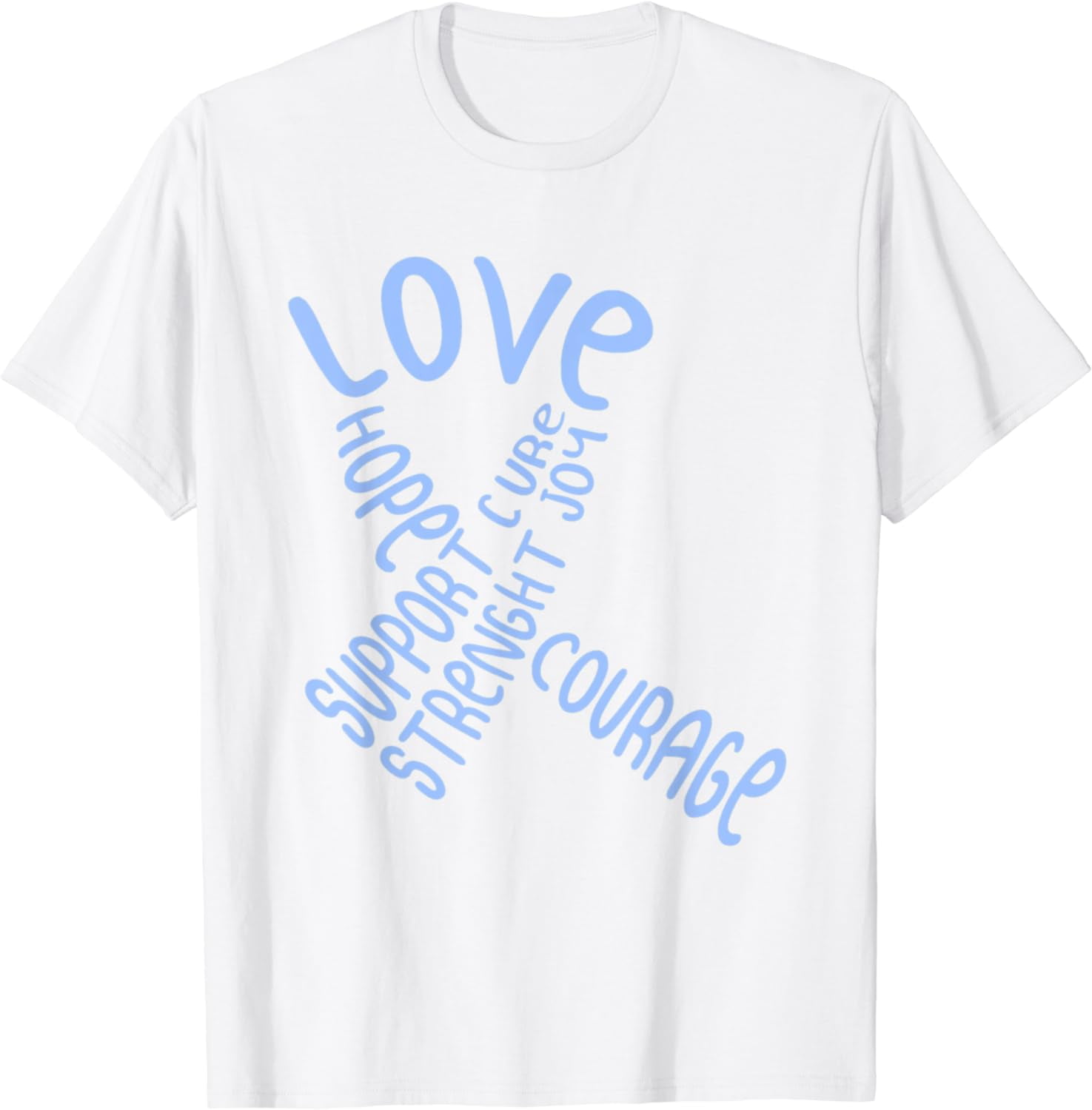 Colon Cancer Awareness Colonoscopy Blue Ribbon Love Support T-Shirt ...
