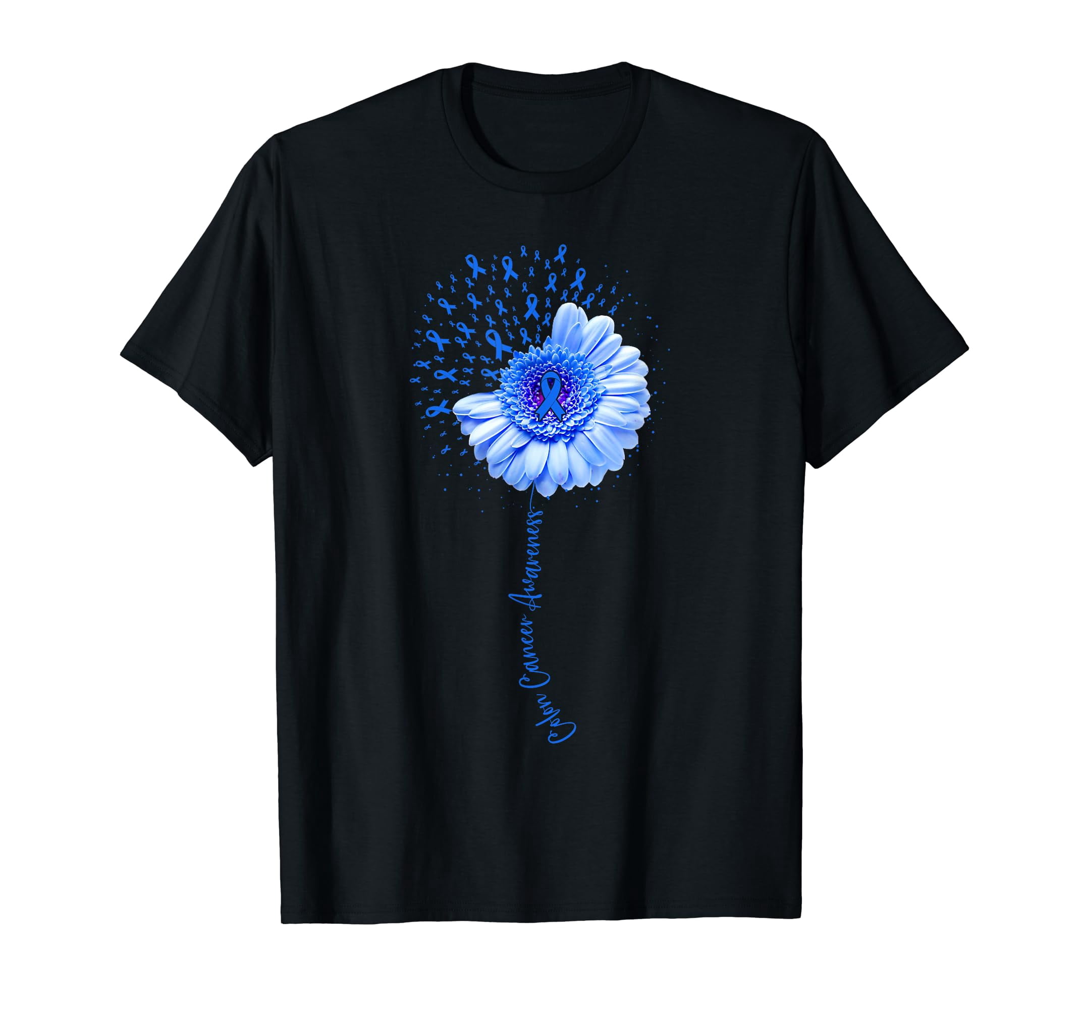Colon Cancer Awareness Flower Survivor Fighter T-Shirt - Walmart.com