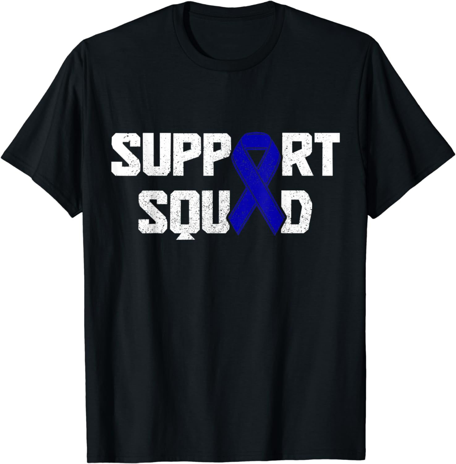 Colon Cancer Awareness Month Blue Ribbon Support Squad T-Shirt ...