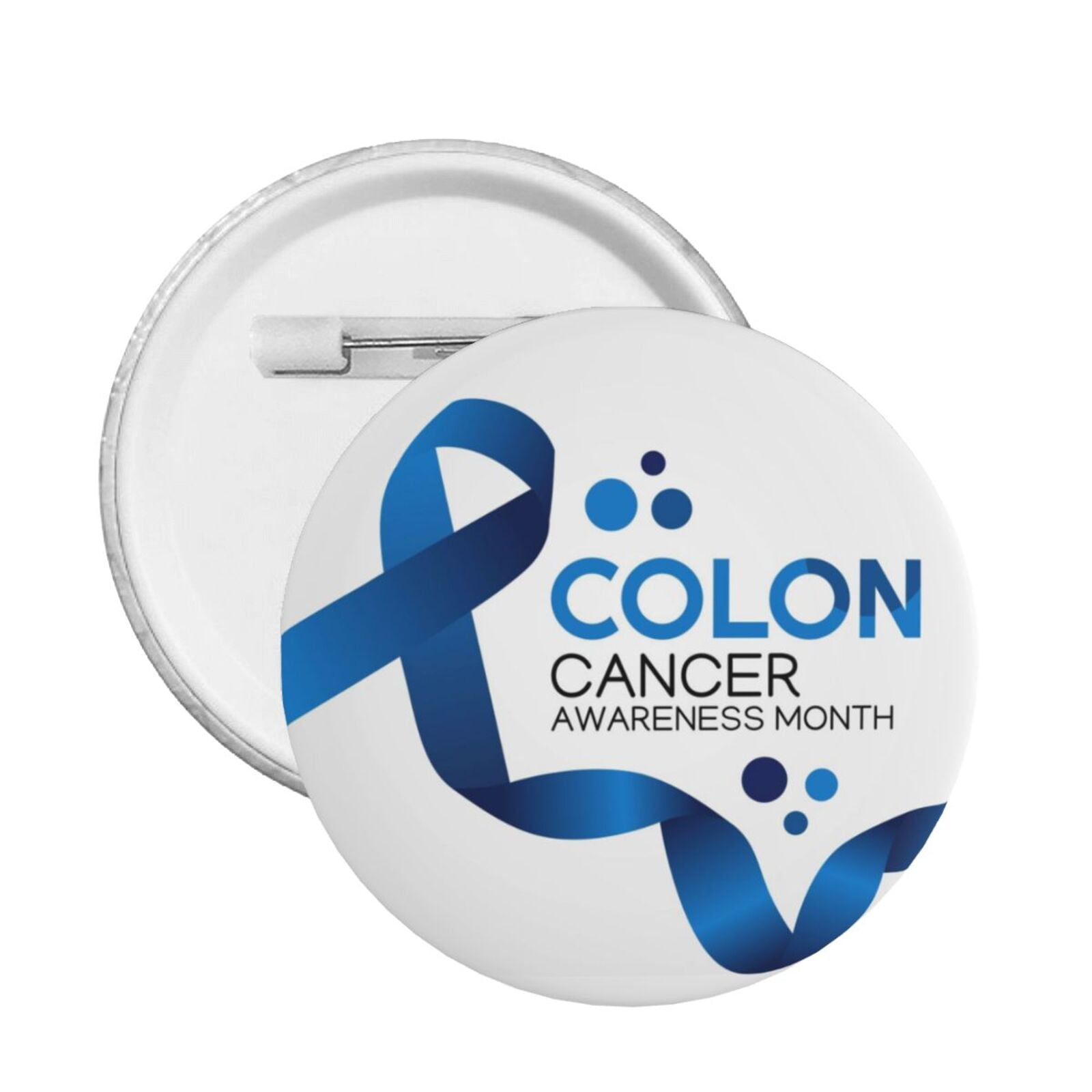 Colon Cancer Awareness Month Pin Button Badge, Personalised Button ...
