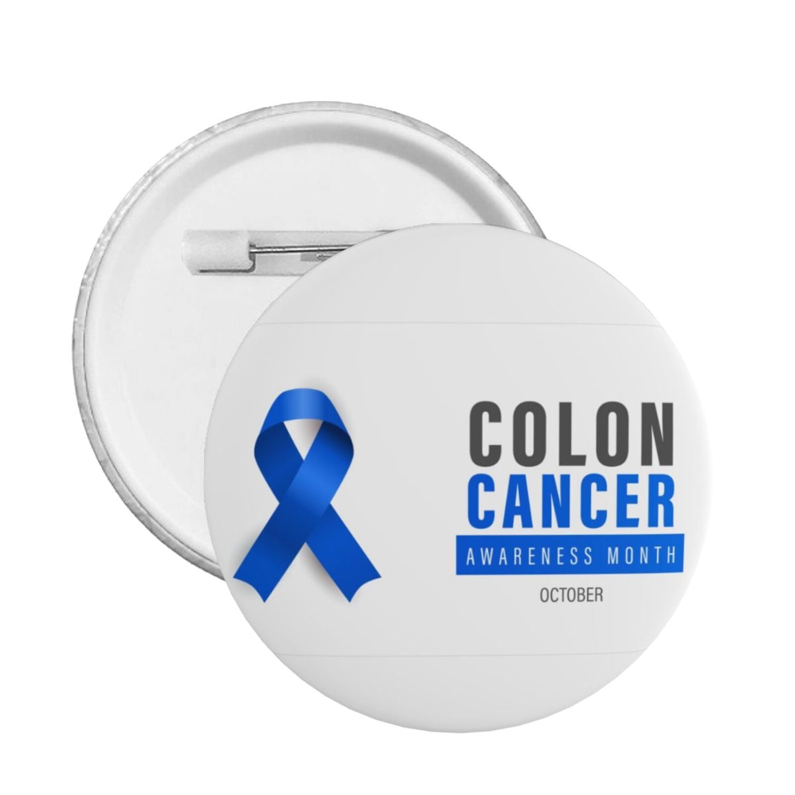Colon Cancer Awareness Month Pin Button Badge, Personalised Button ...