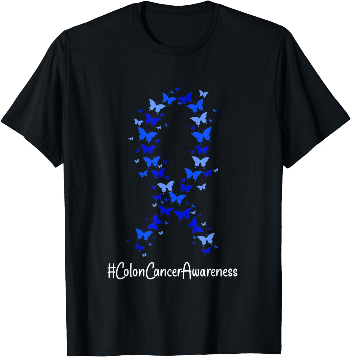 Colon Cancer Awareness Shirt Colorectal Cancer Butterfly T-Shirt ...