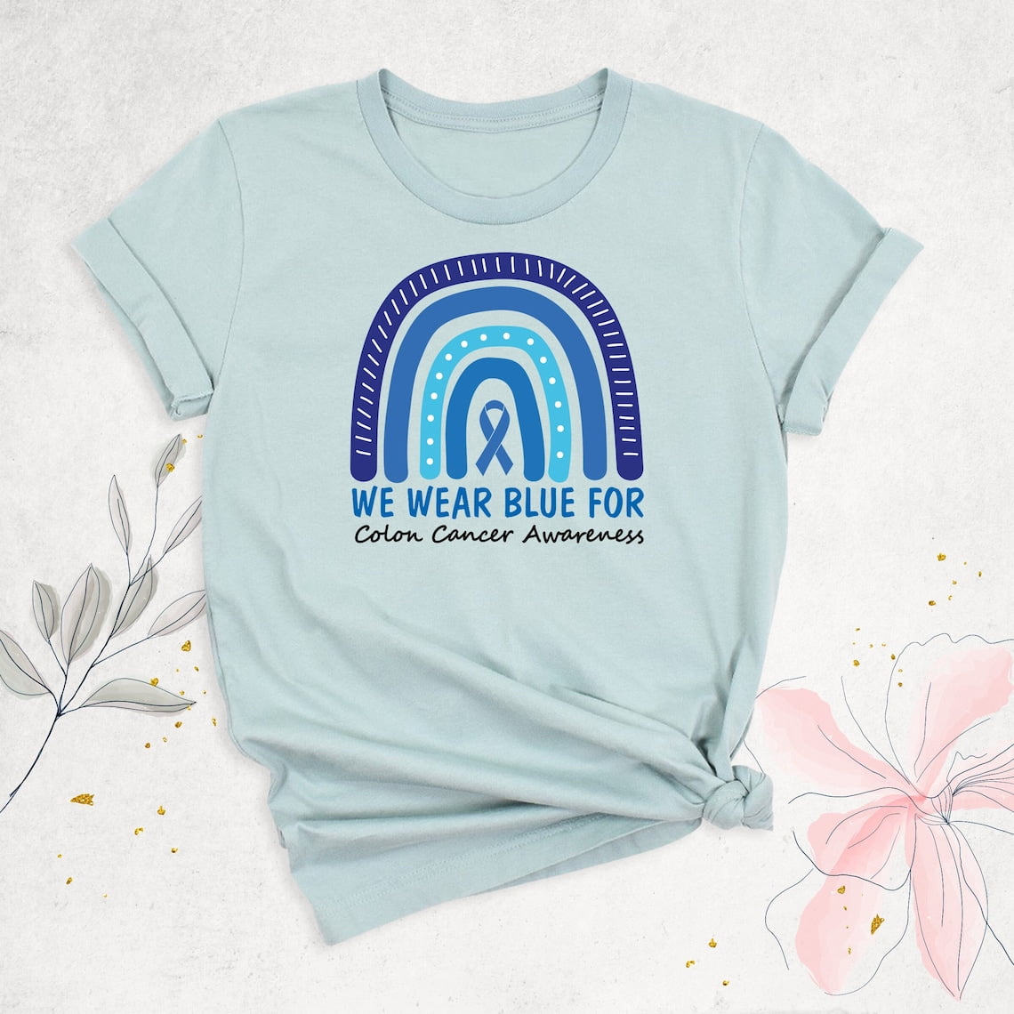 Colon Cancer Awareness Shirt, We Wear Blue Shirt, Colon Cancer Shirt ...