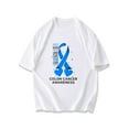 Colon Cancer Awareness T-Shirt Black Blue Ribbon Heart And Words Hope ...