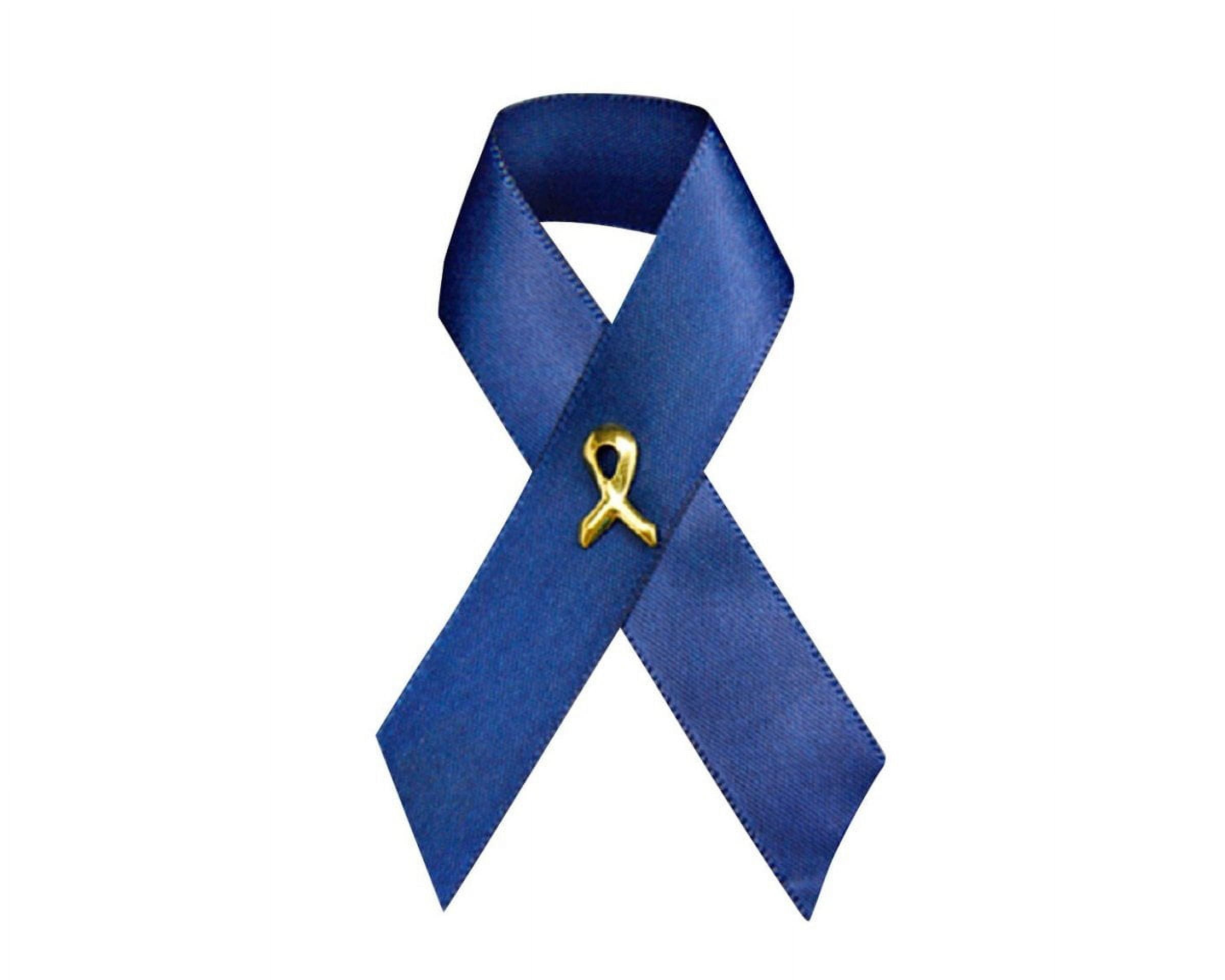 Colon Cancer Dark Blue Satin Ribbon Awareness Pins - Walmart.com