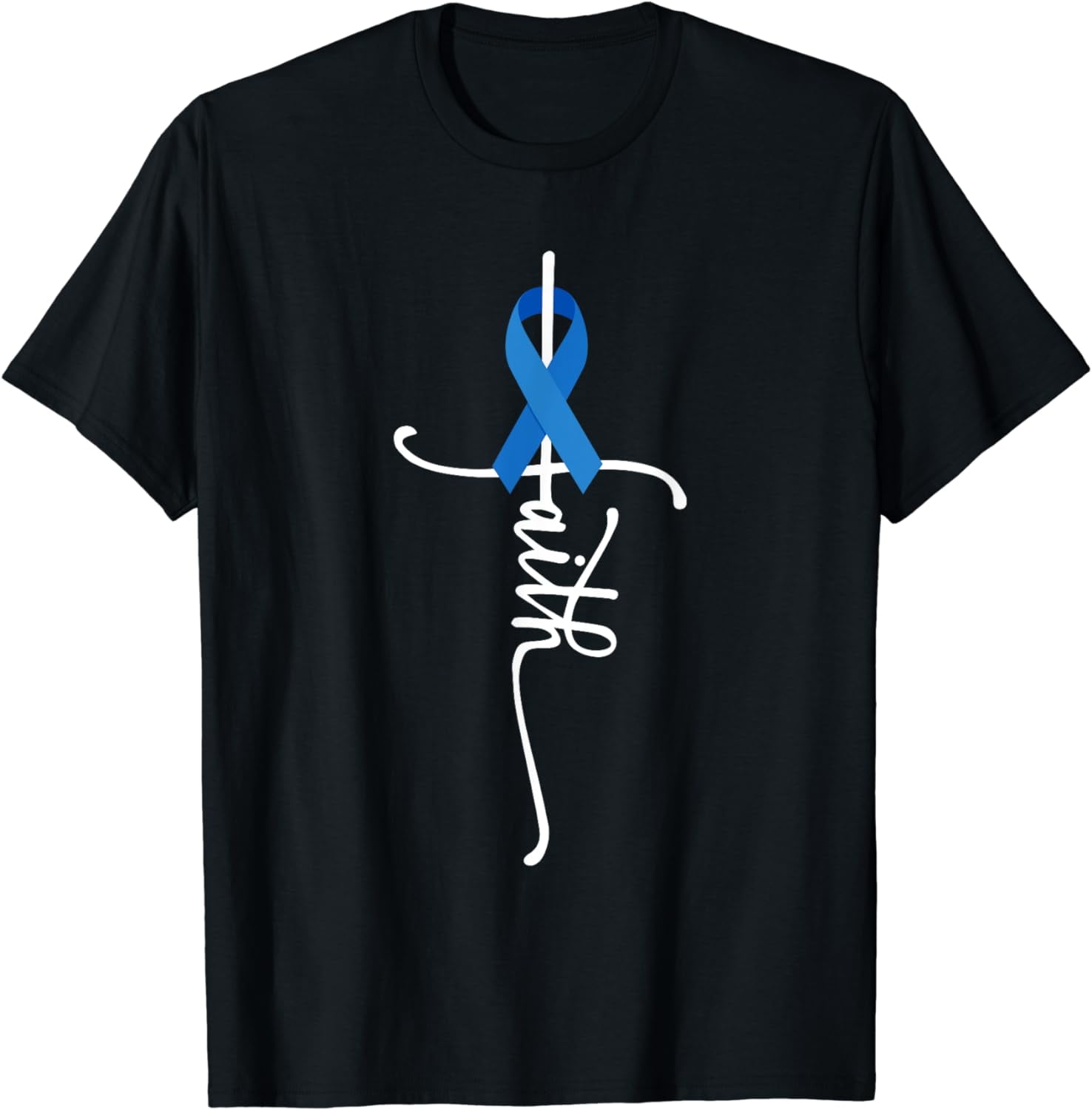 Colon Cancer Faith Colorectal Cancer Colon Cancer Awareness T-Shirt ...