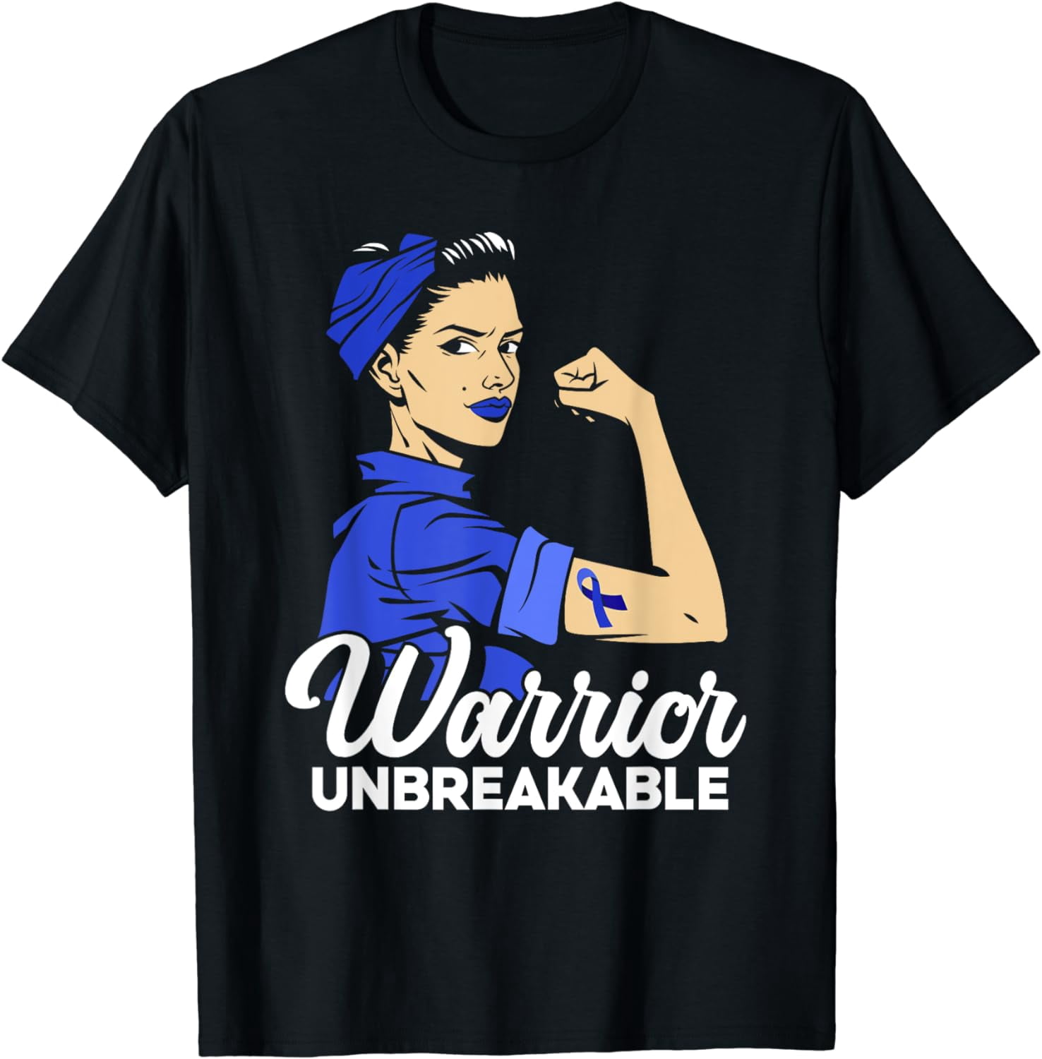 Colon Cancer Warrior Unbreakable Colon Cancer Awareness T-Shirt ...