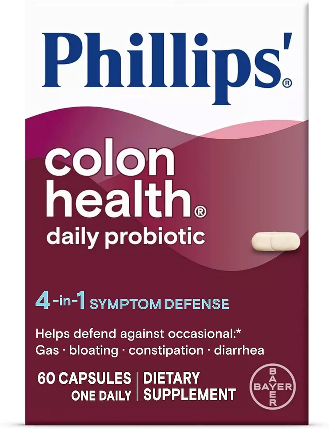 Colon Health Daily Probiotic Capsules, 4-In-1 Symptom Defense To Help ...