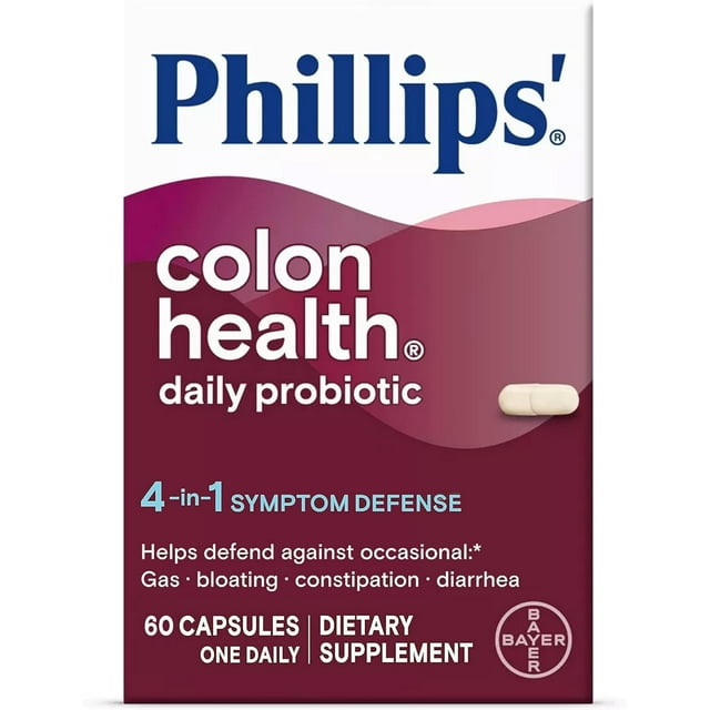 Colon Health Daily Probiotic Capsules, 4-In-1 Symptom Defense To Help ...