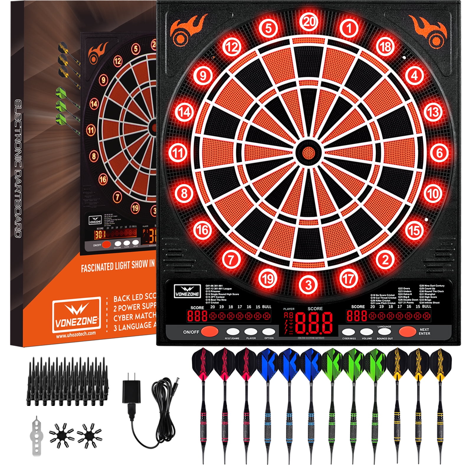 Colonel Electronic Dartboard, Electric Dart Boards For Adults ...